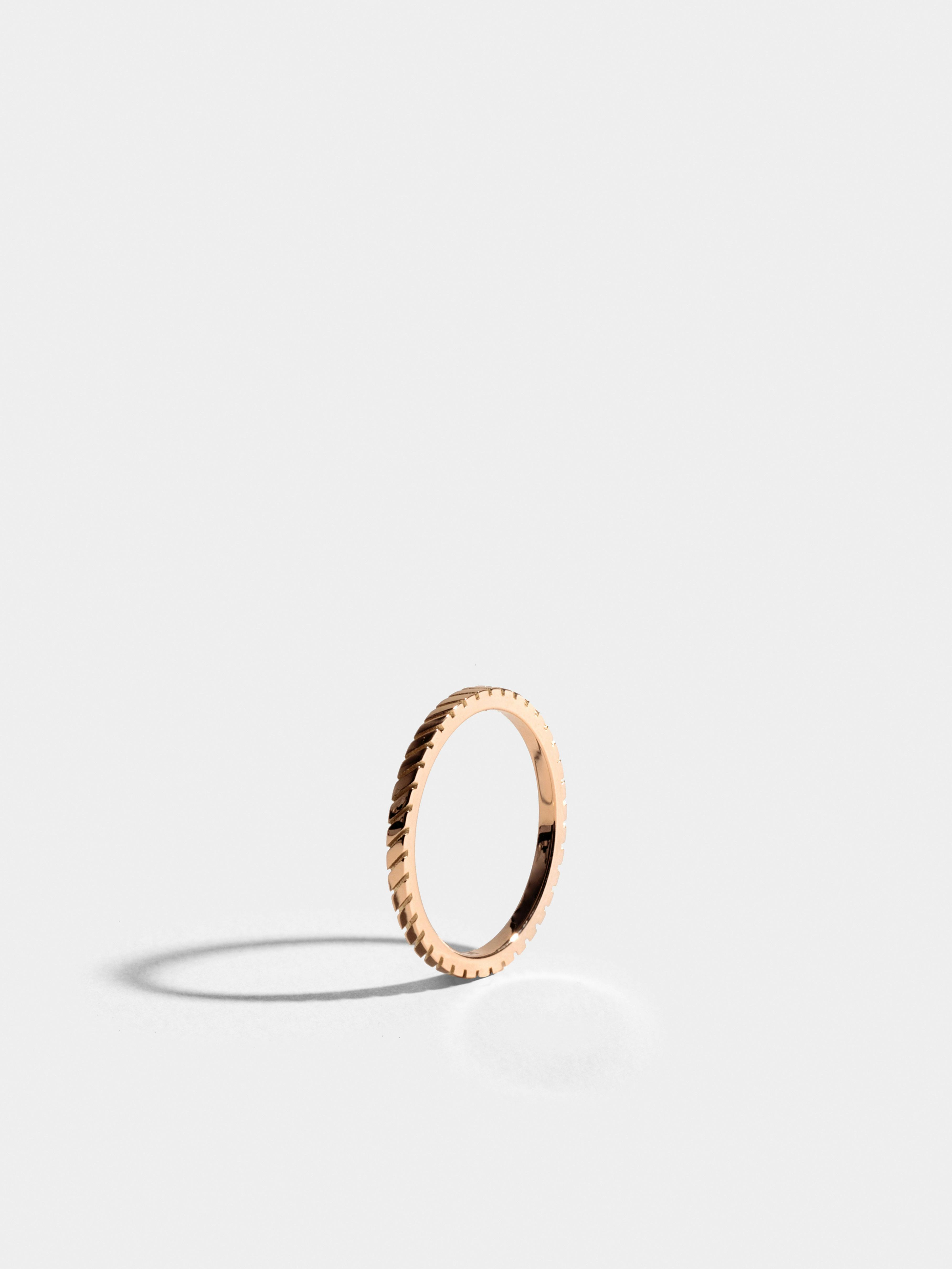 Anagramme grooved ring in ethical rose gold | JEM, jewellery ethically ...