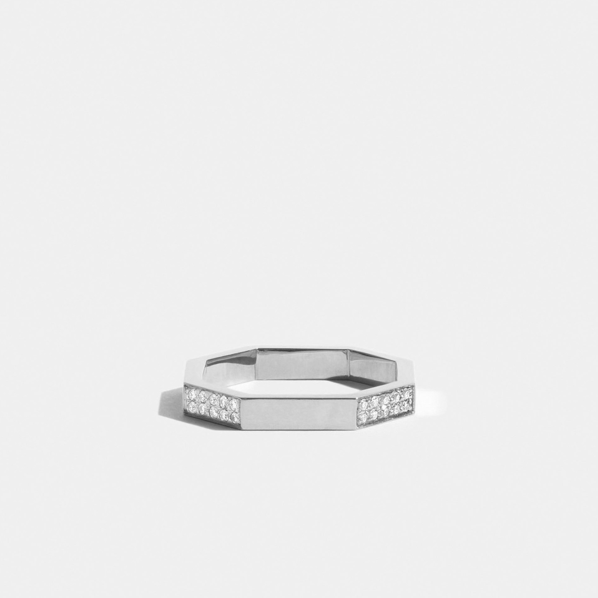 JEM | Octogone simple paved ring 02