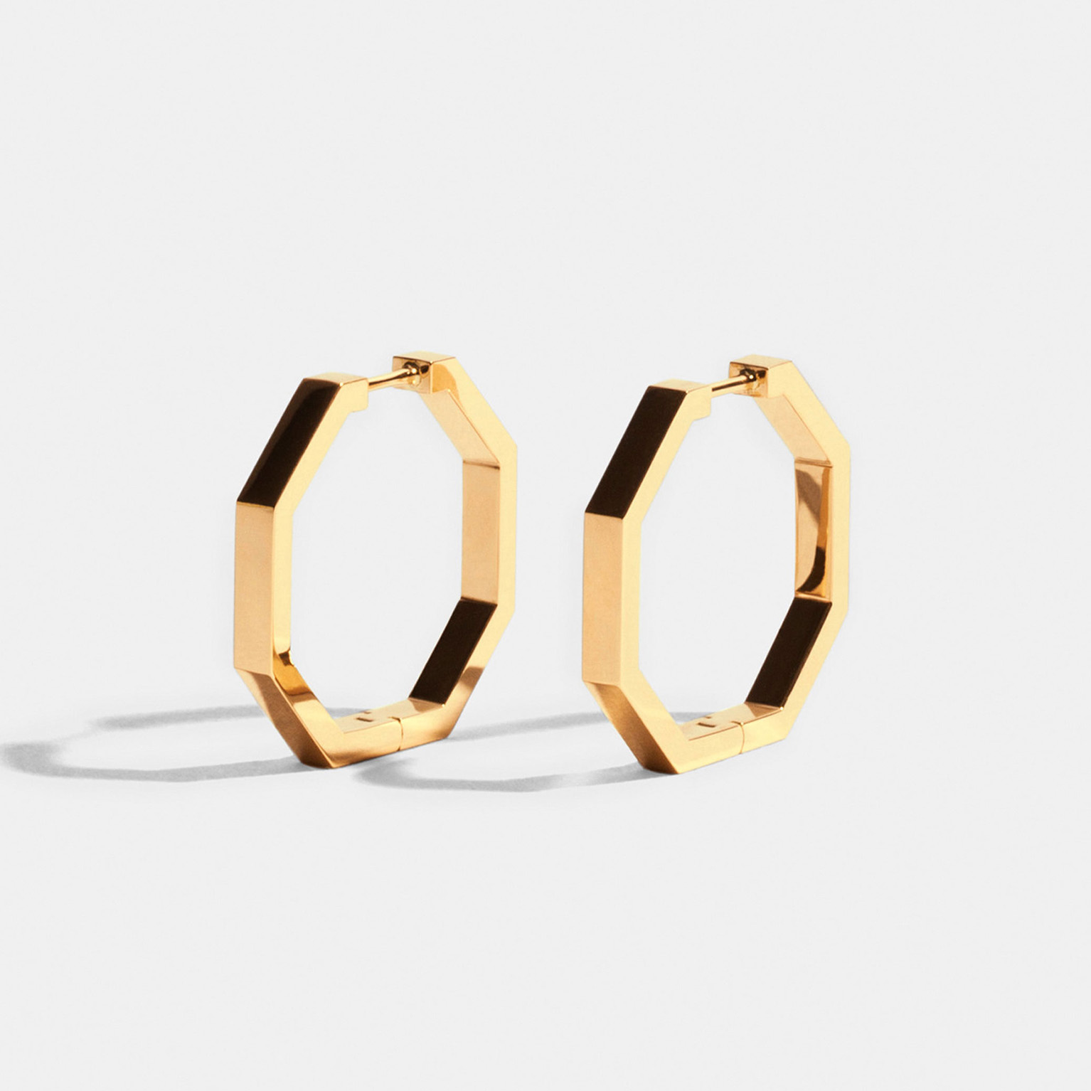 Boucles Octogone 18 en Or jaune éthique | JEM, joaillerie éthique française