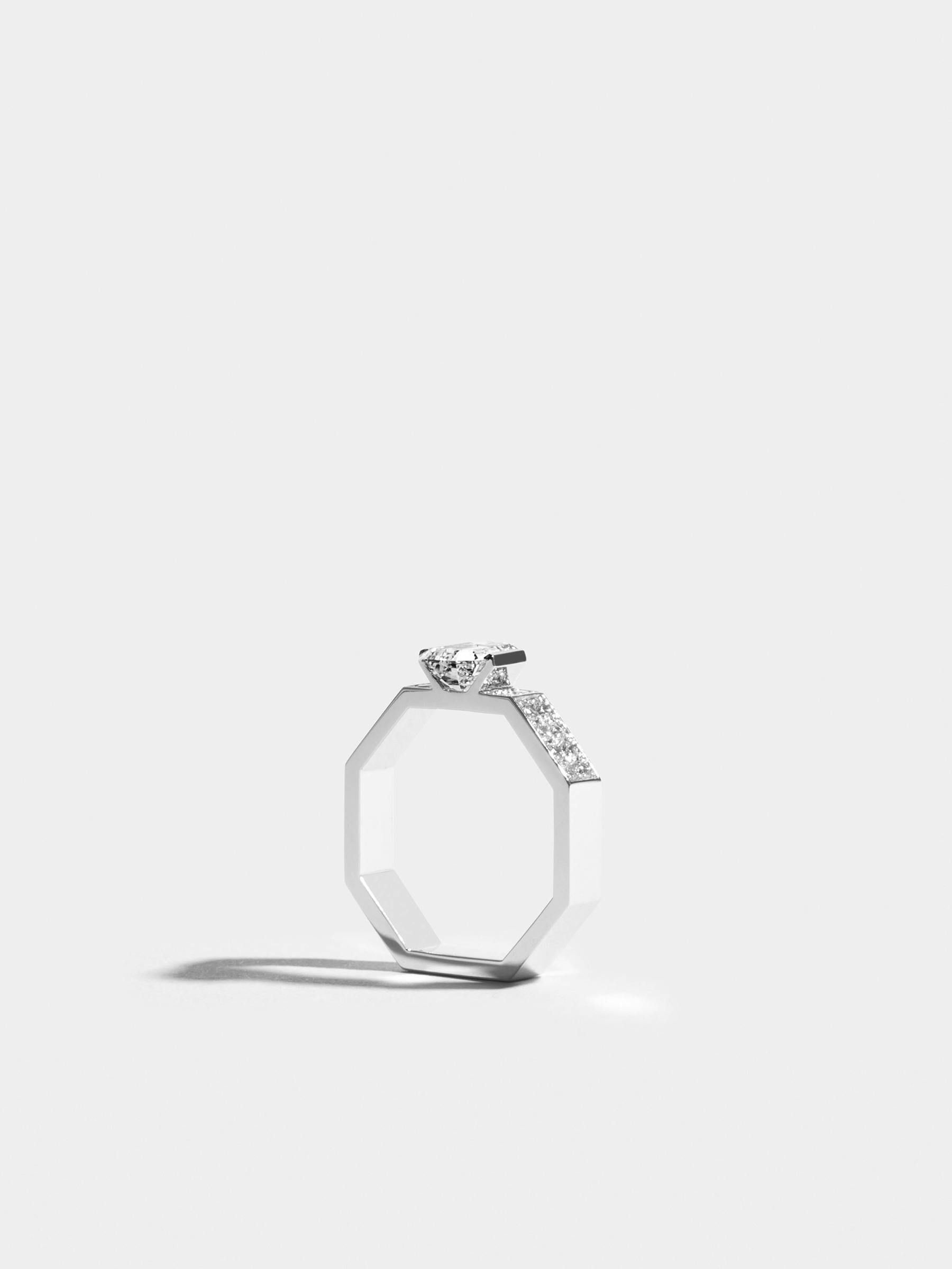 JEM | Solitaire Octogone large pavé émeraude