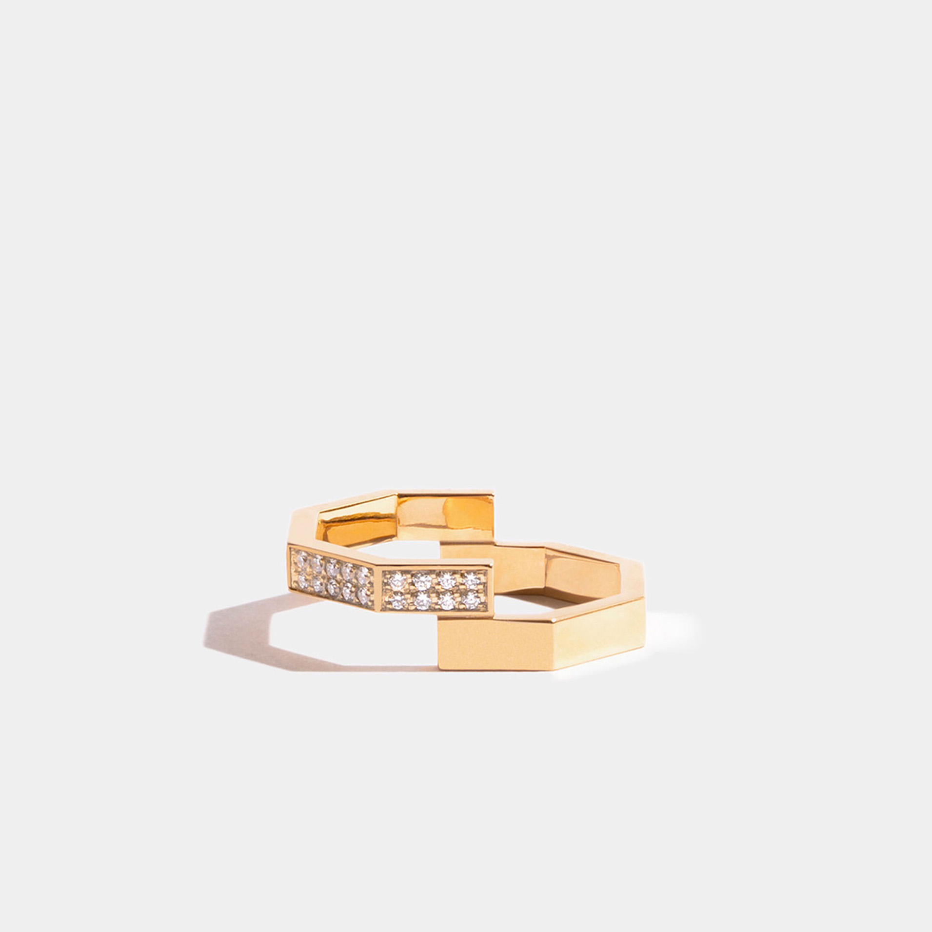JEM | Bague Octogone double pavée