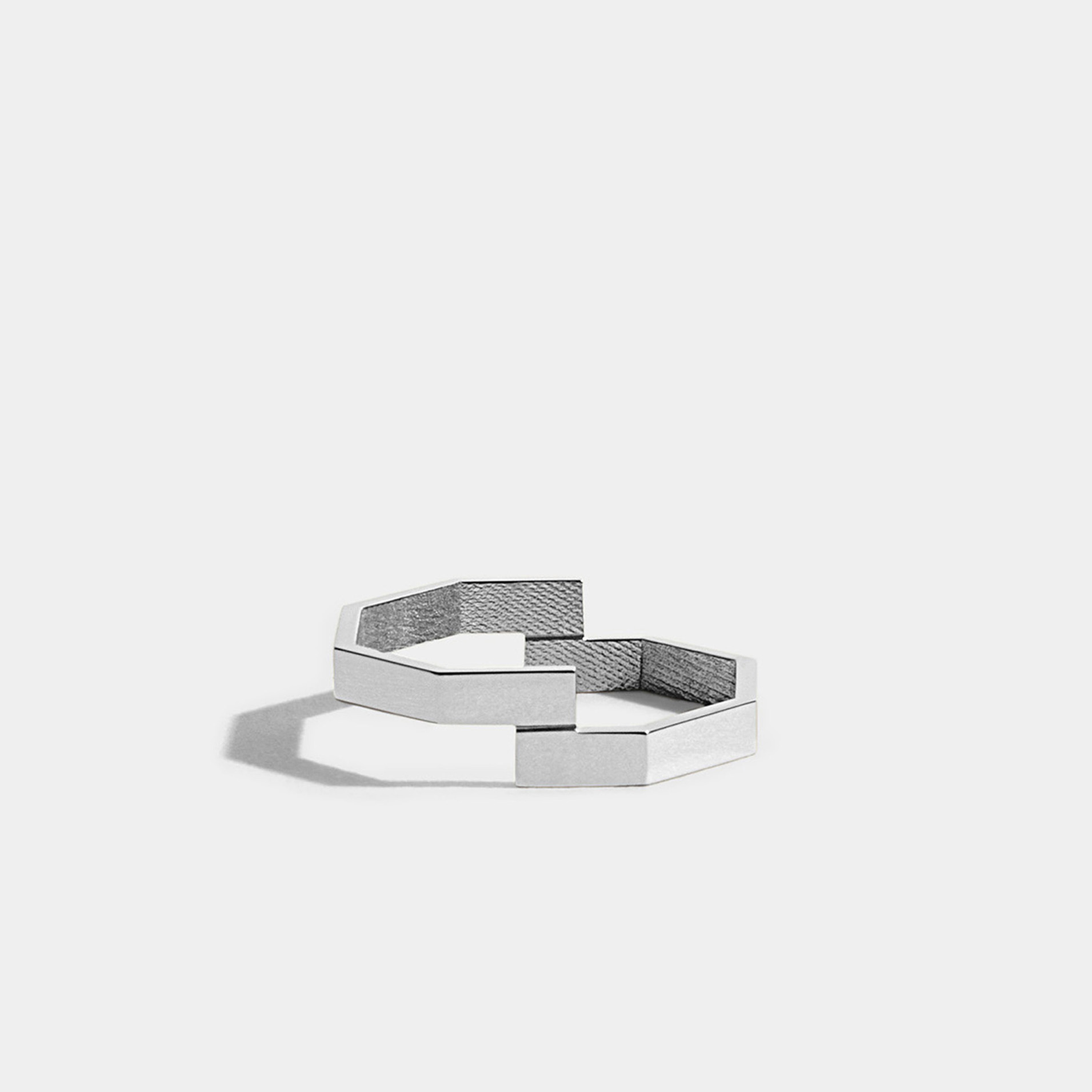 Octogone double ring in ethical white gold | JEM, jewellery ethically ...