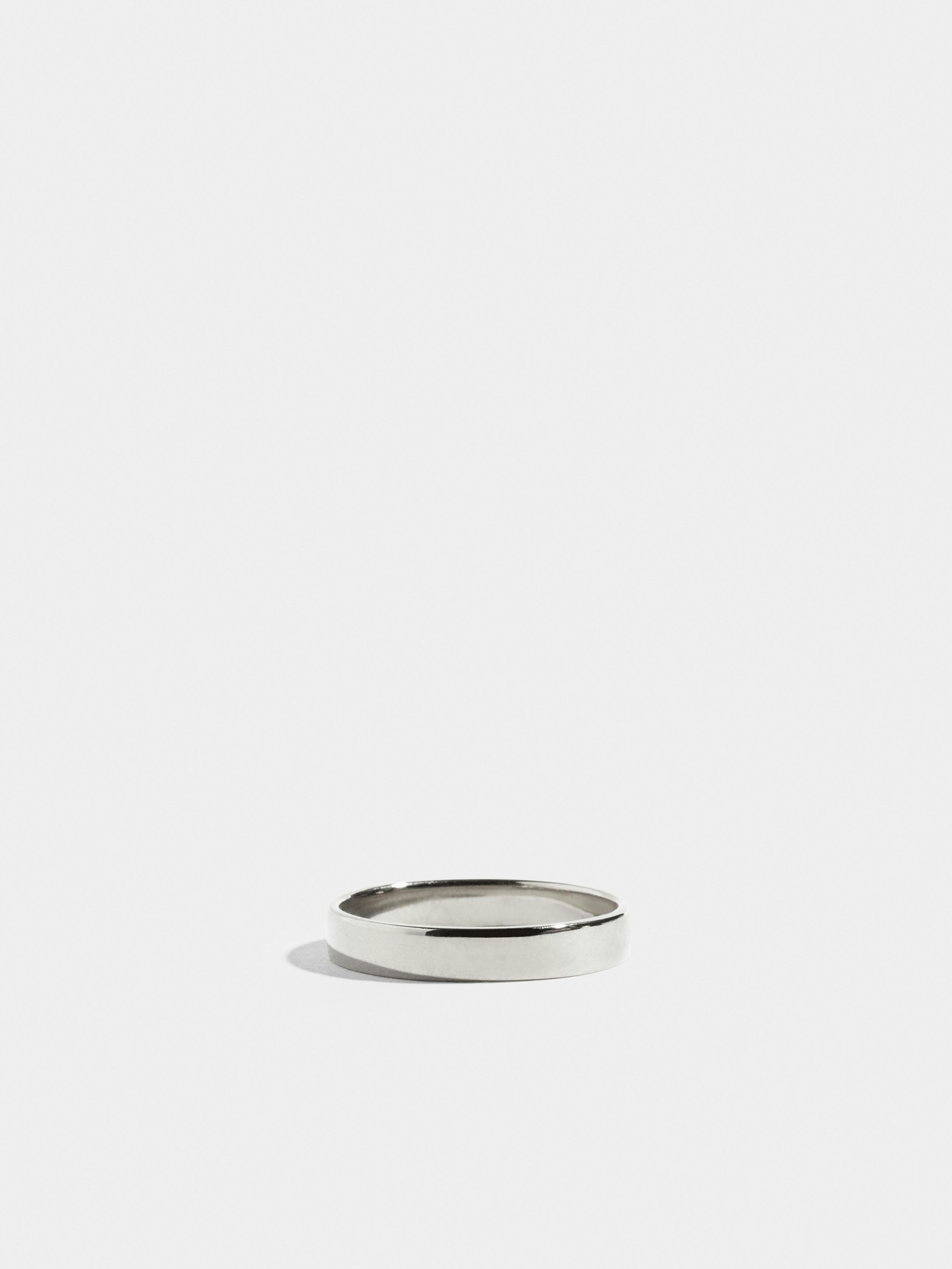 Flat ribbon wedding band in in Fairmined white gold | JEM, jewellery ...