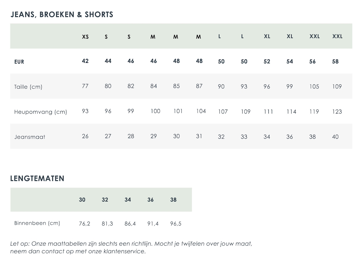 Broekmaten heren: Welke maat past bij jou? | Jeans Centre