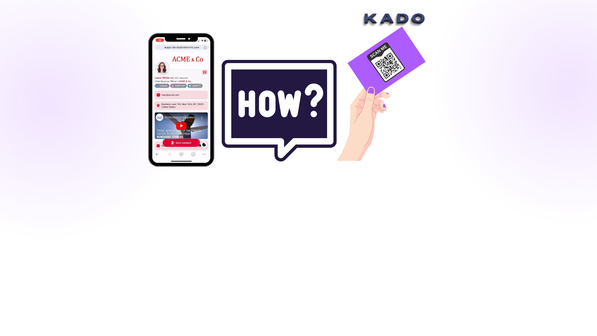 How to put a QR Code on Business Card | KADO