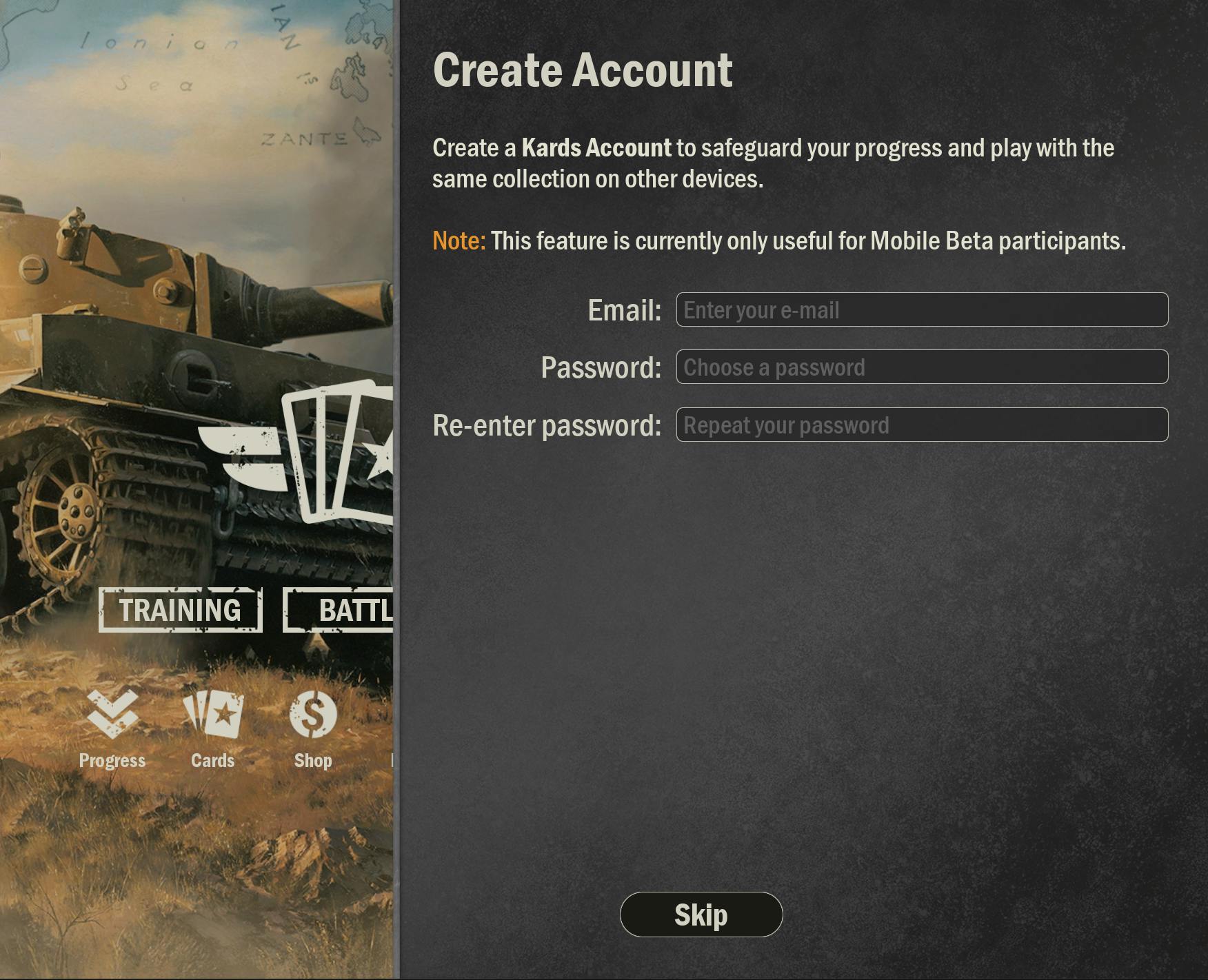 KARDS Account Linking - The World War II Card Game