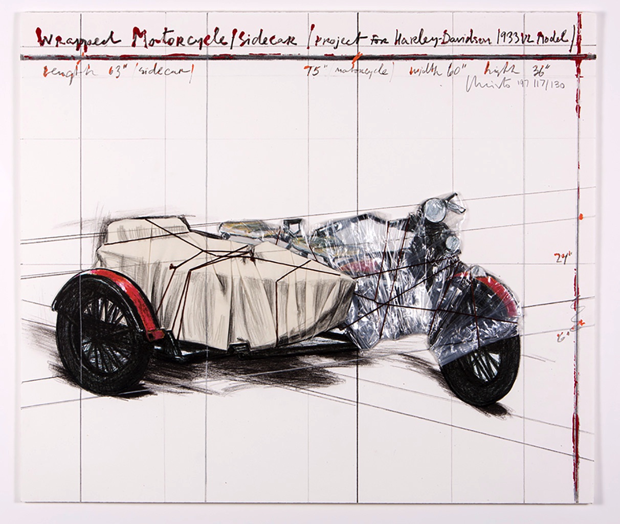 Wrapped Motorcycle/Sidecar, Project for Harley-Davidson 1933 VL Model ...