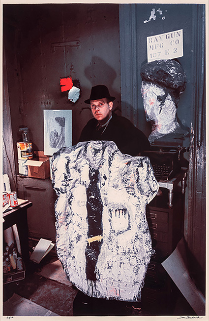 Claes Oldenburg with WHITE SHIRT WITH BLUE TIE, Ray Gun MFG. Co. studio ...