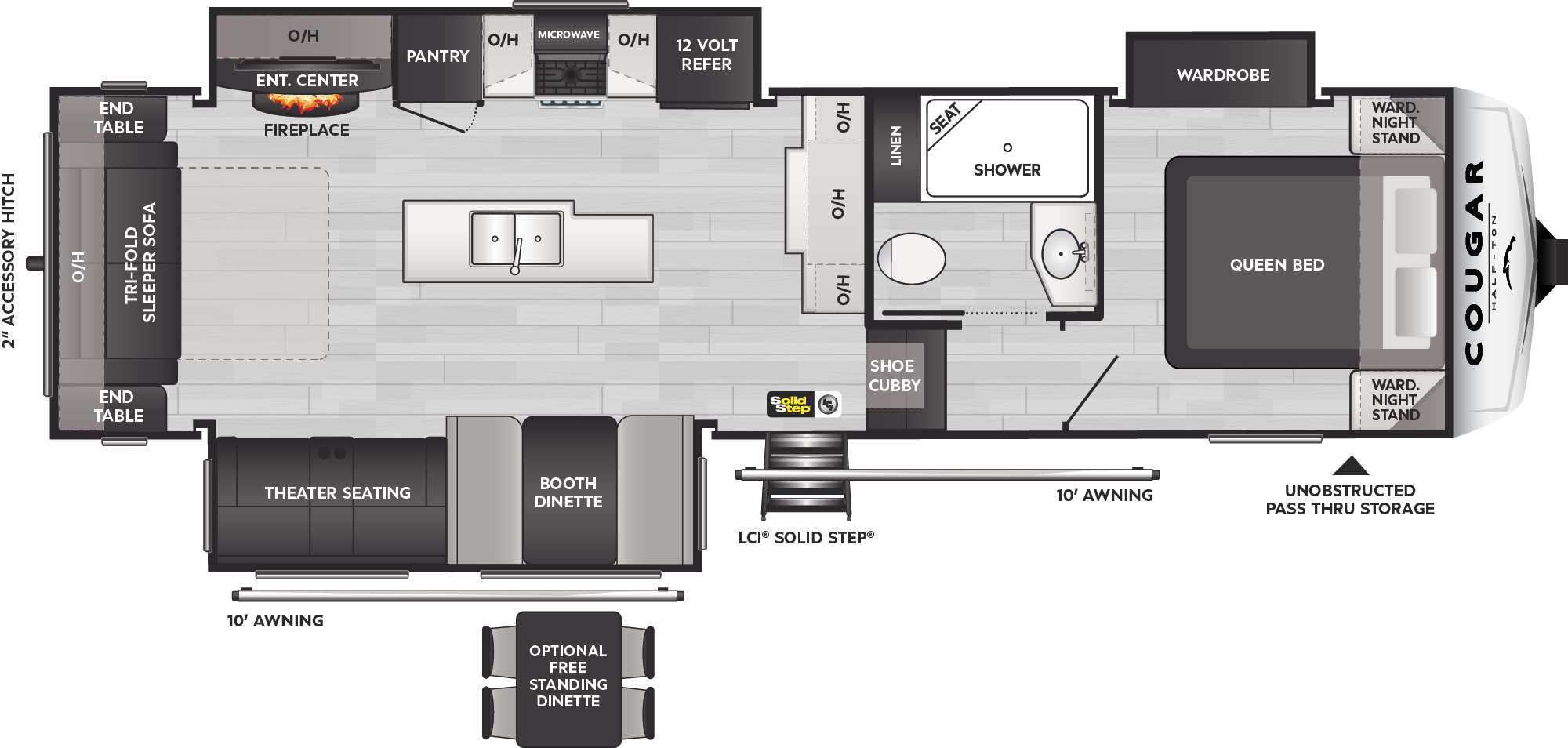 Cougar Half-Ton Premium Fifth Wheels - Model 29RLI Floorplan - Keystone RV