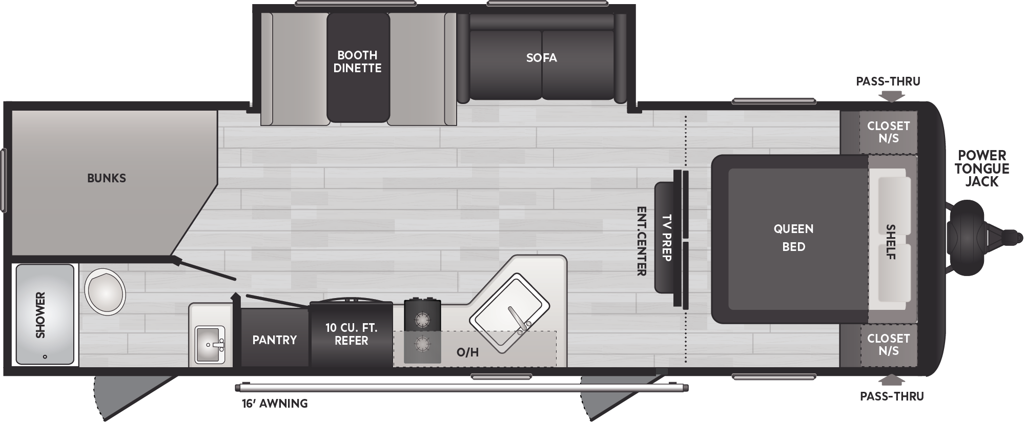 Hideout Sport Double Comfort Travel Trailers - Model 261BH Floorplan ...