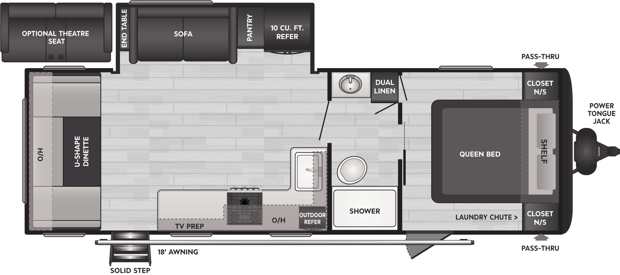 Springdale Comfort Travel Trailers - Model 256RD Floorplan - Keystone RV