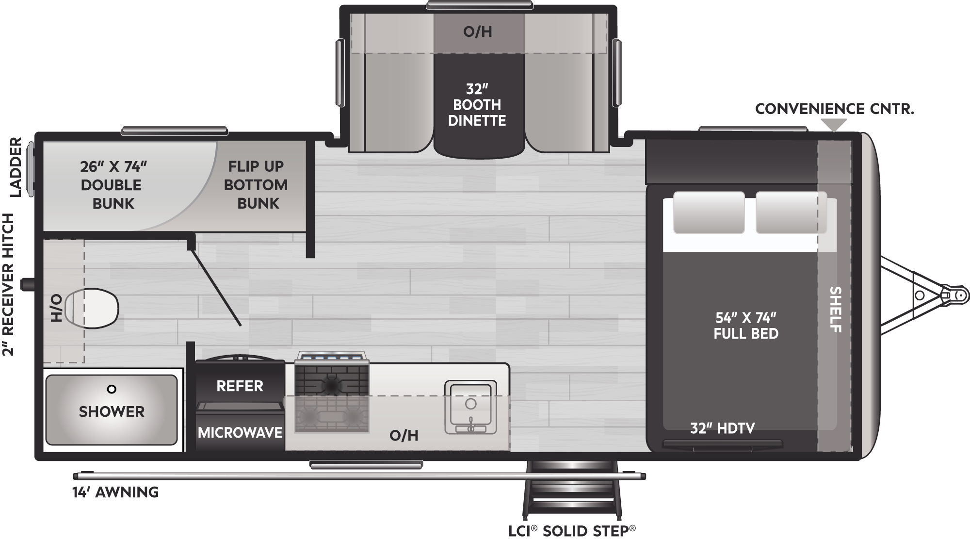 Outback OBX Premium Travel Trailers - Model 18BHS Floorplan - Keystone RV