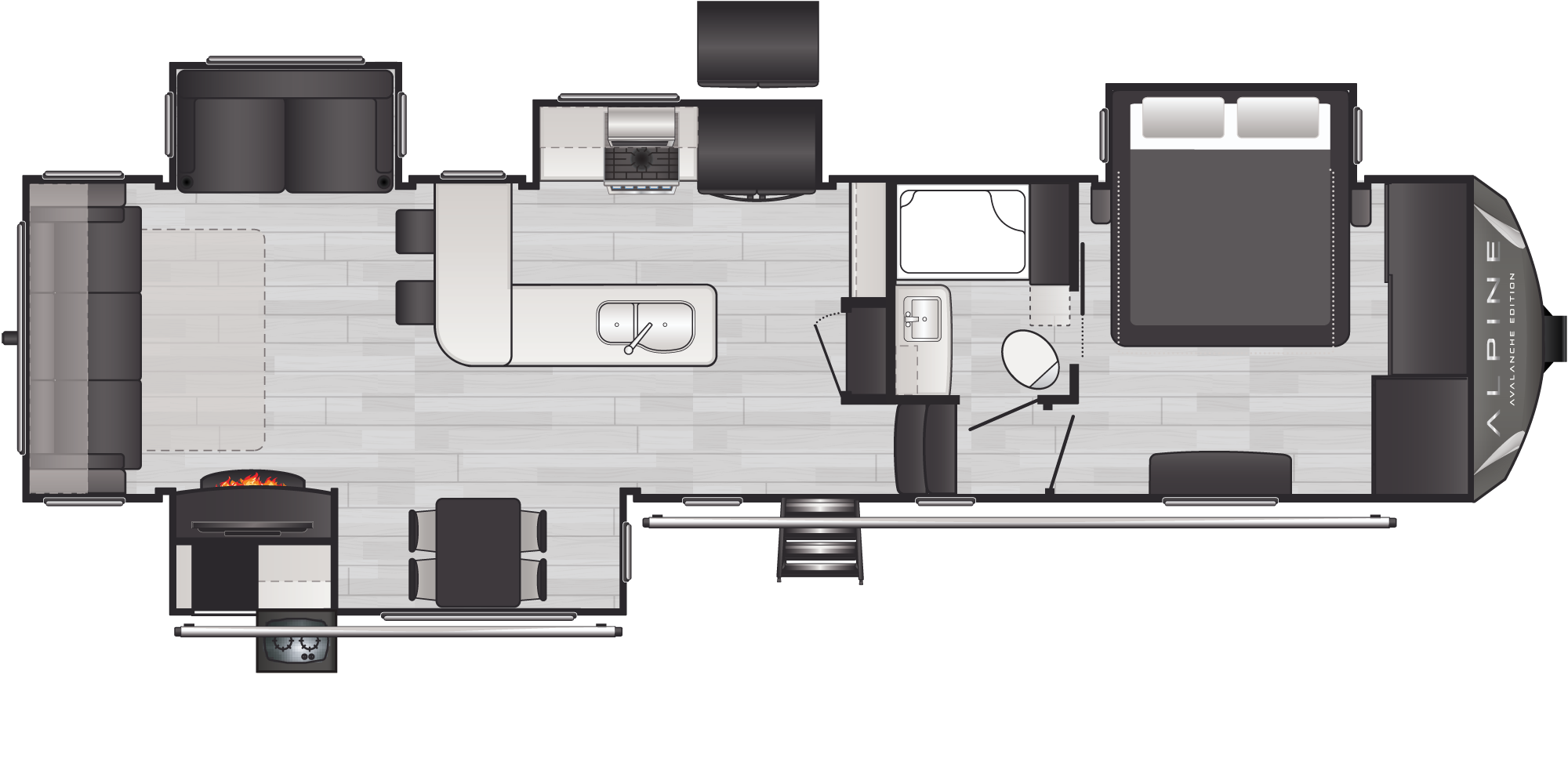 Alpine Avalanche Edition Luxury Fifth Wheels - Model 338GK Floorplan ...
