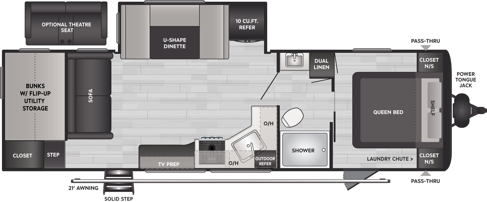 Springdale Comfort Travel Trailers - Model 286BHU Floorplan - Keystone RV