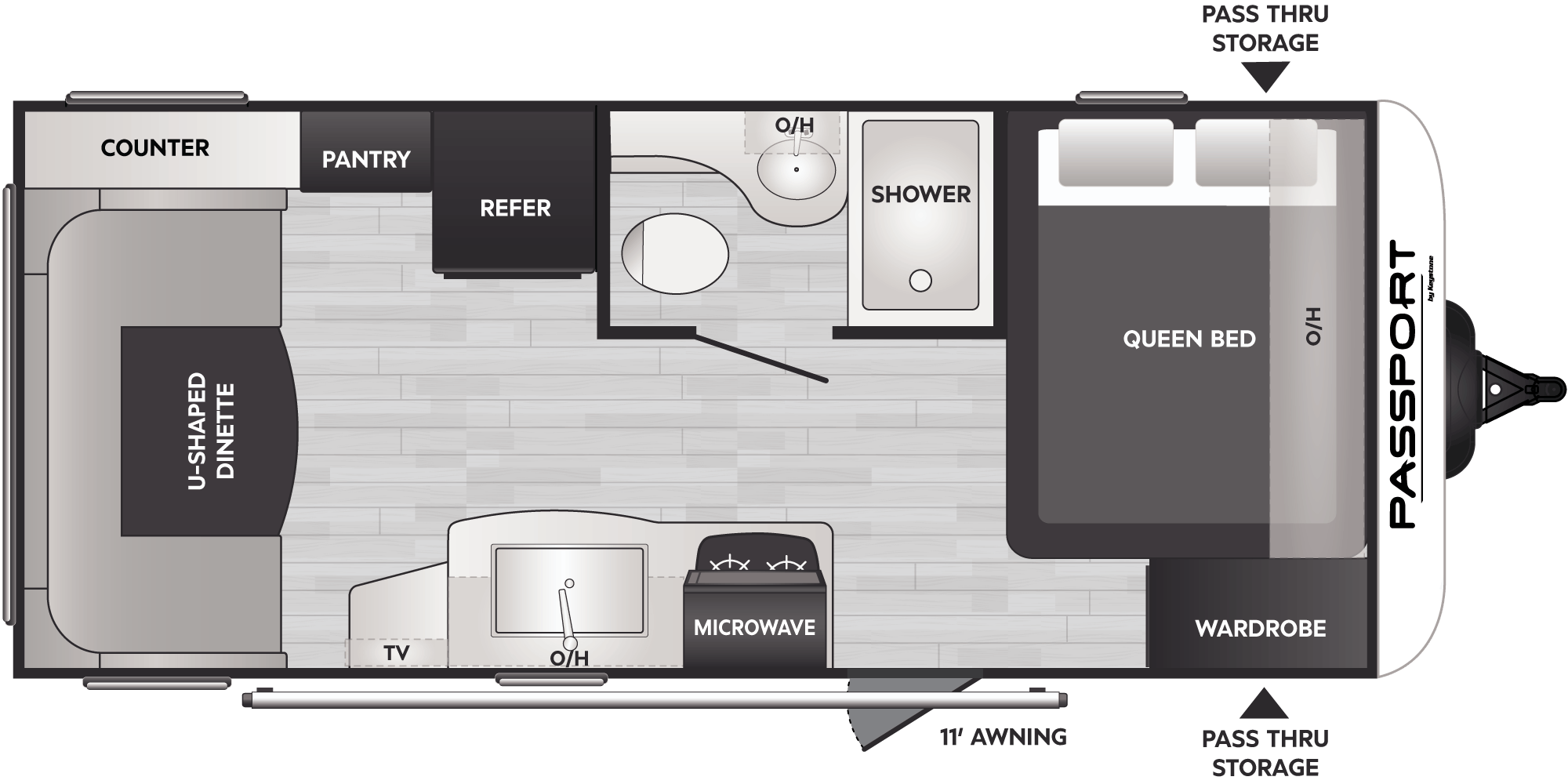 Passport Classic Travel Trailers Comfort Travel Trailers Model 190rd Floorplan Keystone Rv