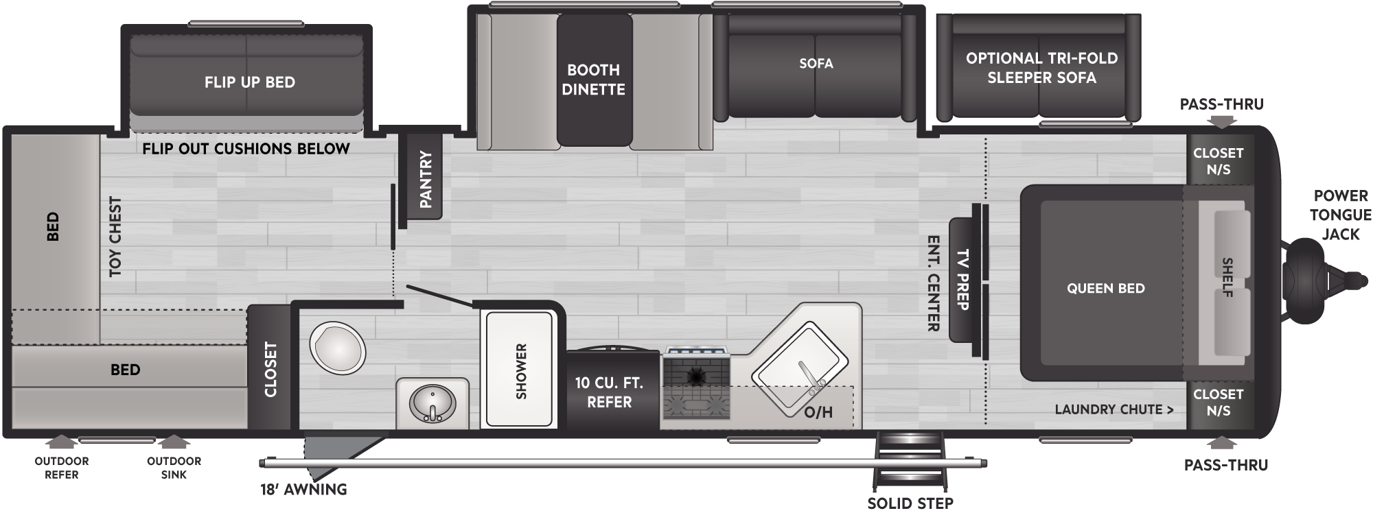 Springdale Comfort Travel Trailers - Model 310BR Floorplan - Keystone RV