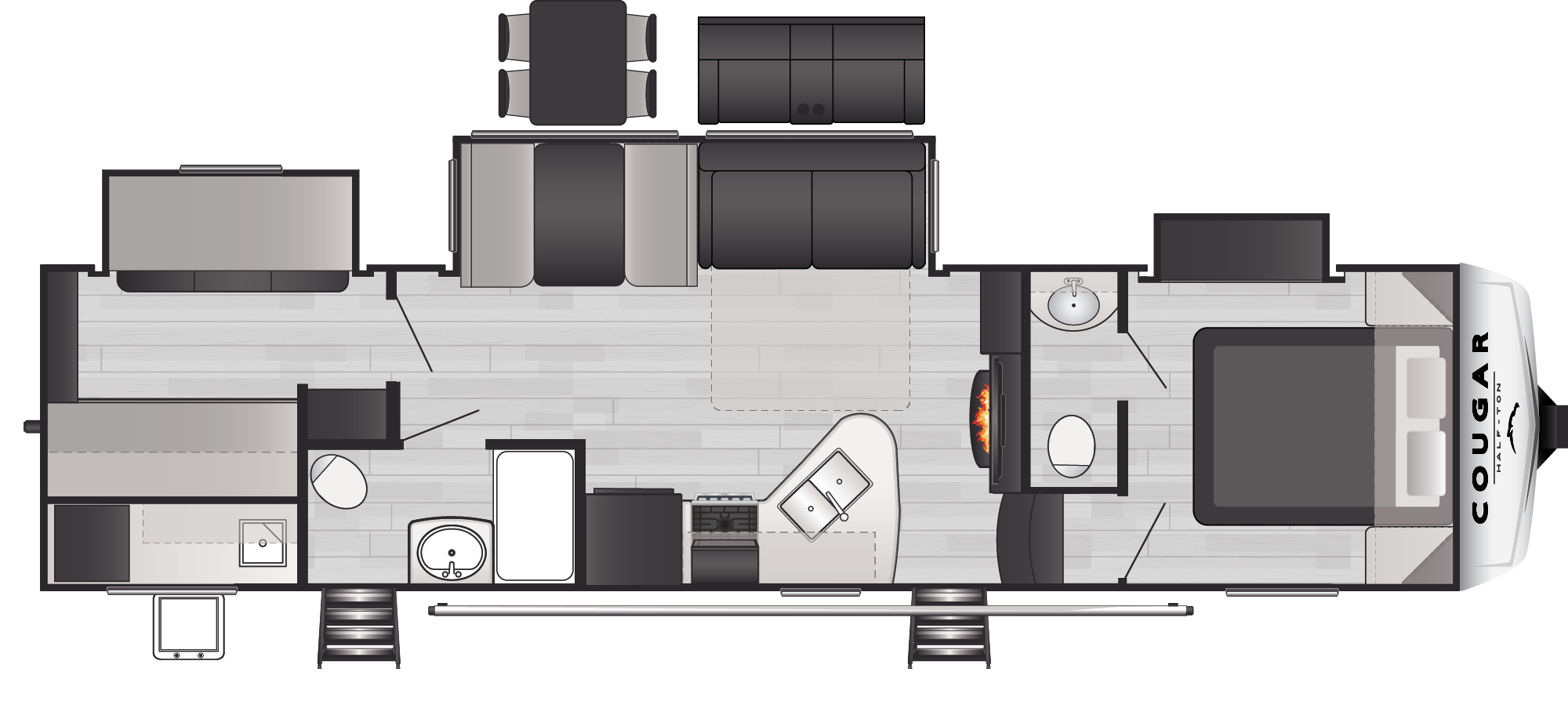 Cougar Half-Ton Premium Fifth Wheels - Model 32BHS Floorplan - Keystone RV