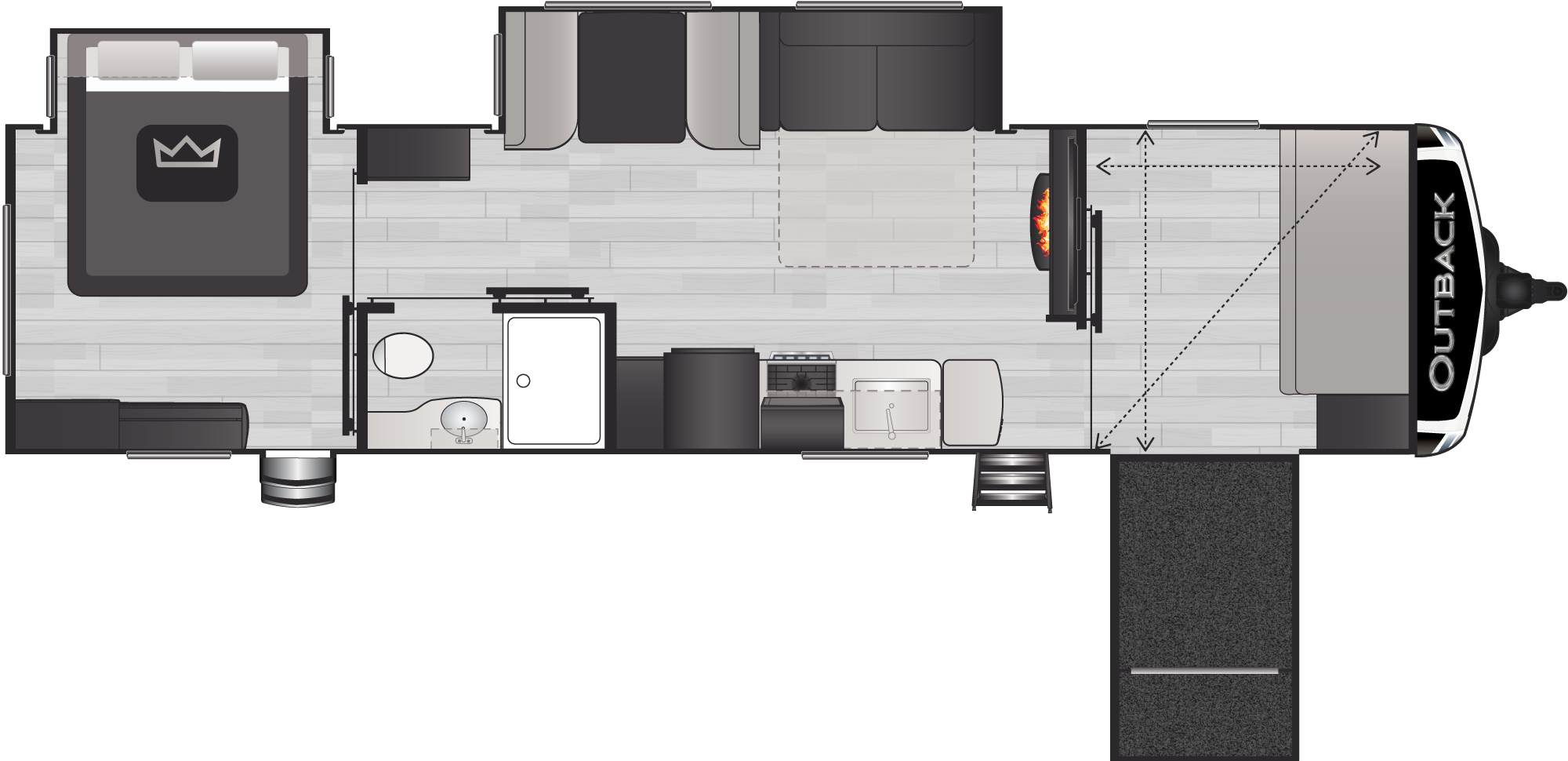 Outback Luxury Travel Trailers - Model 342CG Floorplan - Keystone RV
