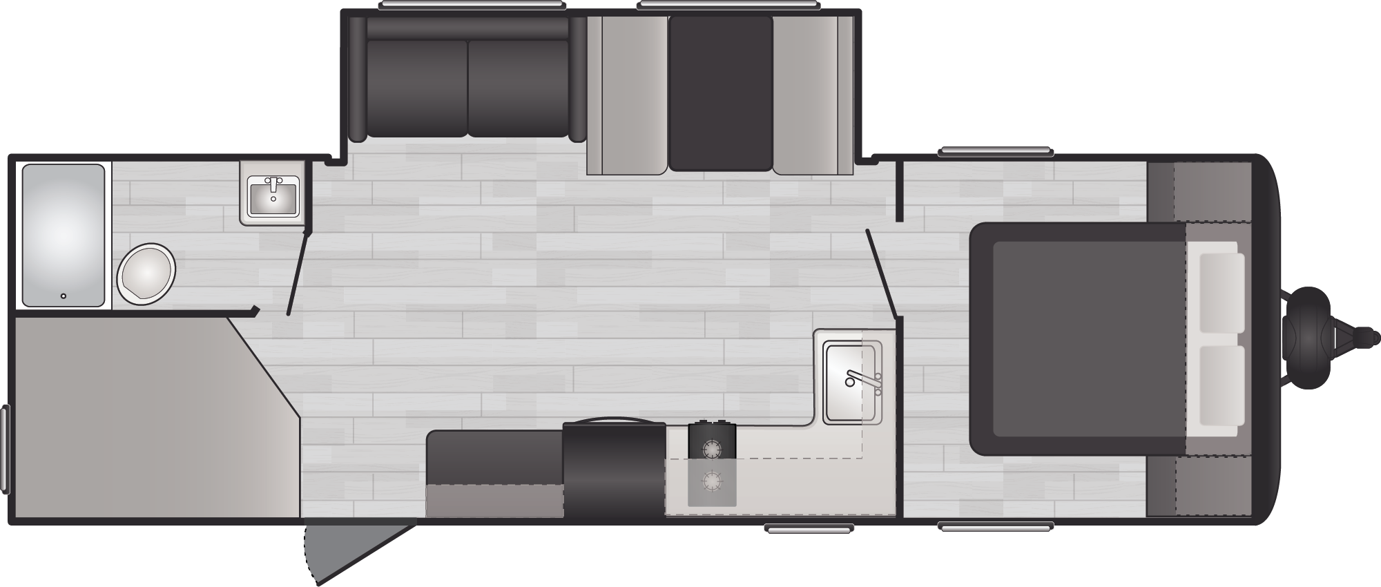 Hideout Sport Double Comfort Travel Trailers - Model 269DBWE Floorplan ...