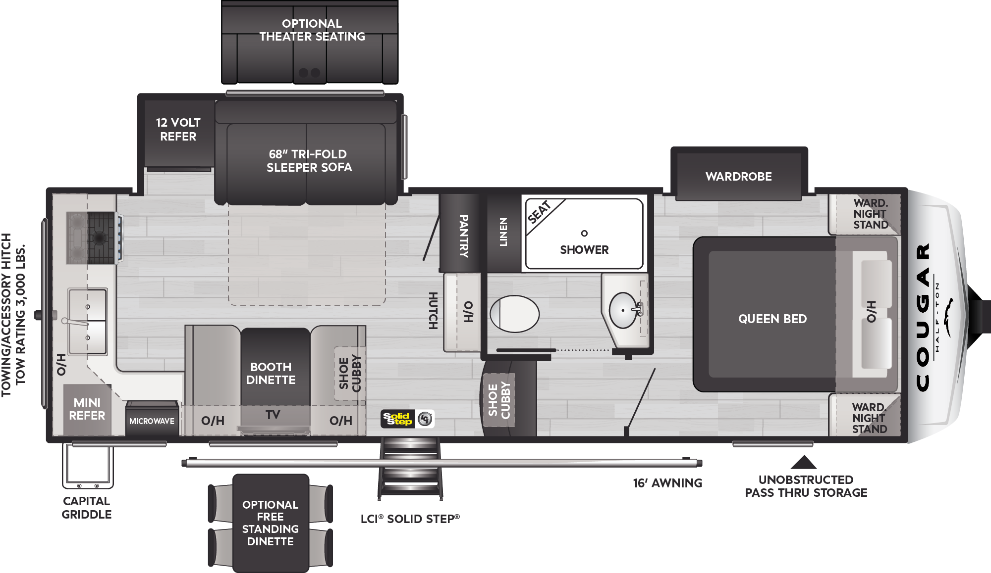 Cougar Half-Ton Premium Fifth Wheels - Model 23MLE Floorplan - Keystone RV