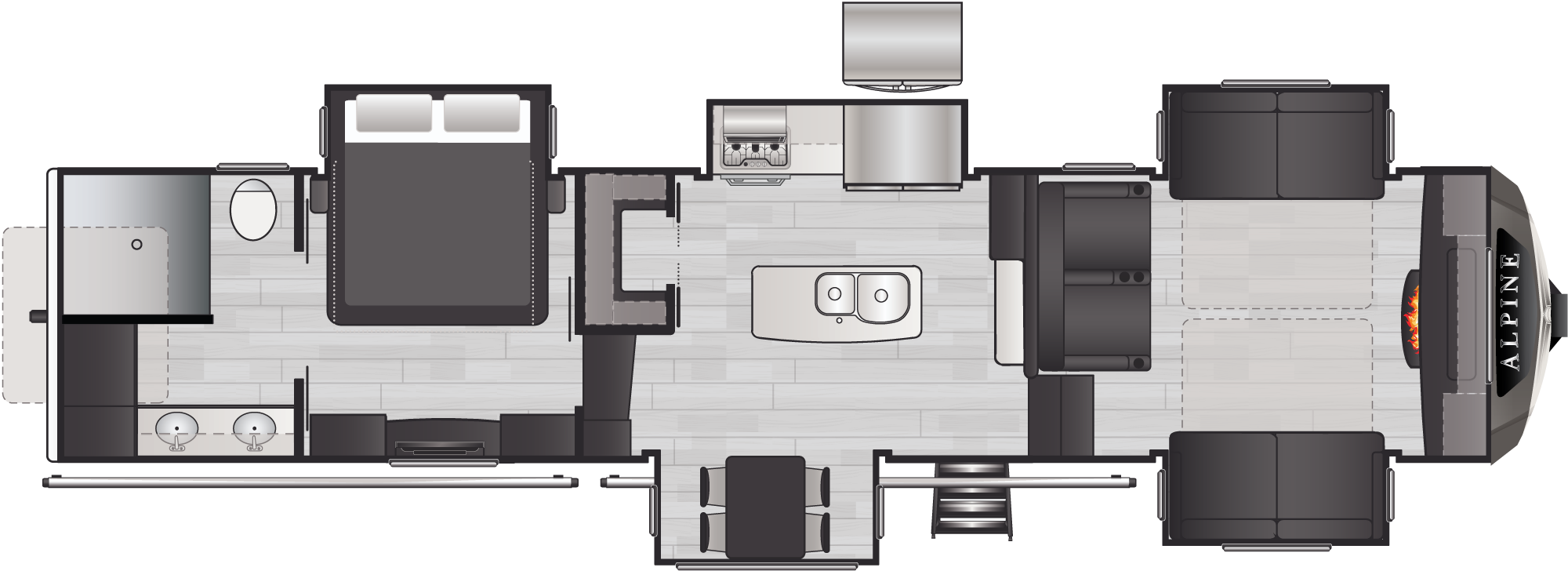 2017 Alpine 3495fl Front Living Room Keystone Rv Fifth Wheel | Bryont Blog