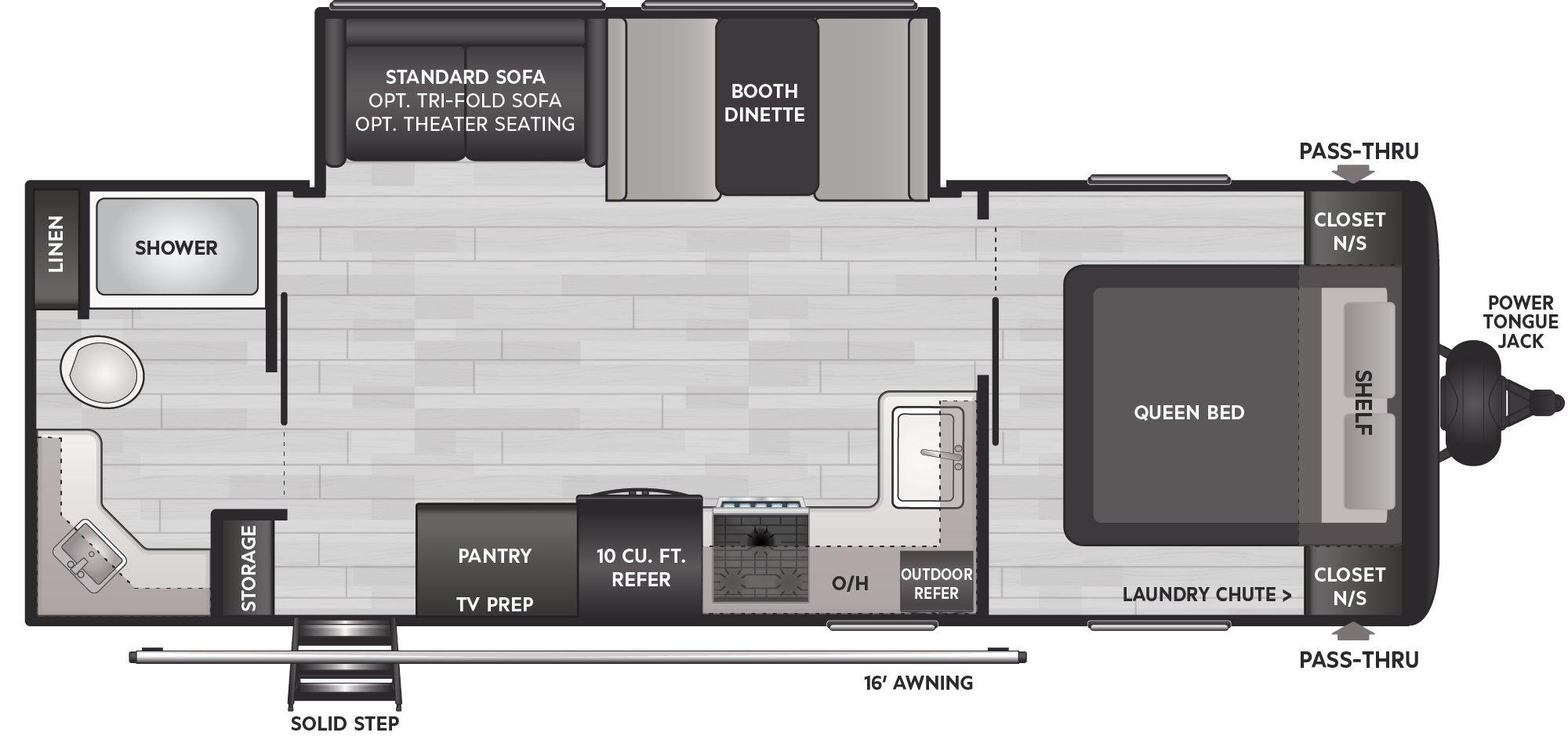 Hideout Comfort Travel Trailers - Model 24RBS Floorplan - Keystone RV