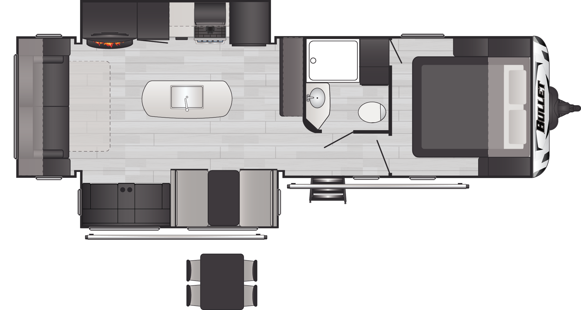 Bullet Crossfire Comfort Travel Trailers - Model 287RLS Floorplan ...