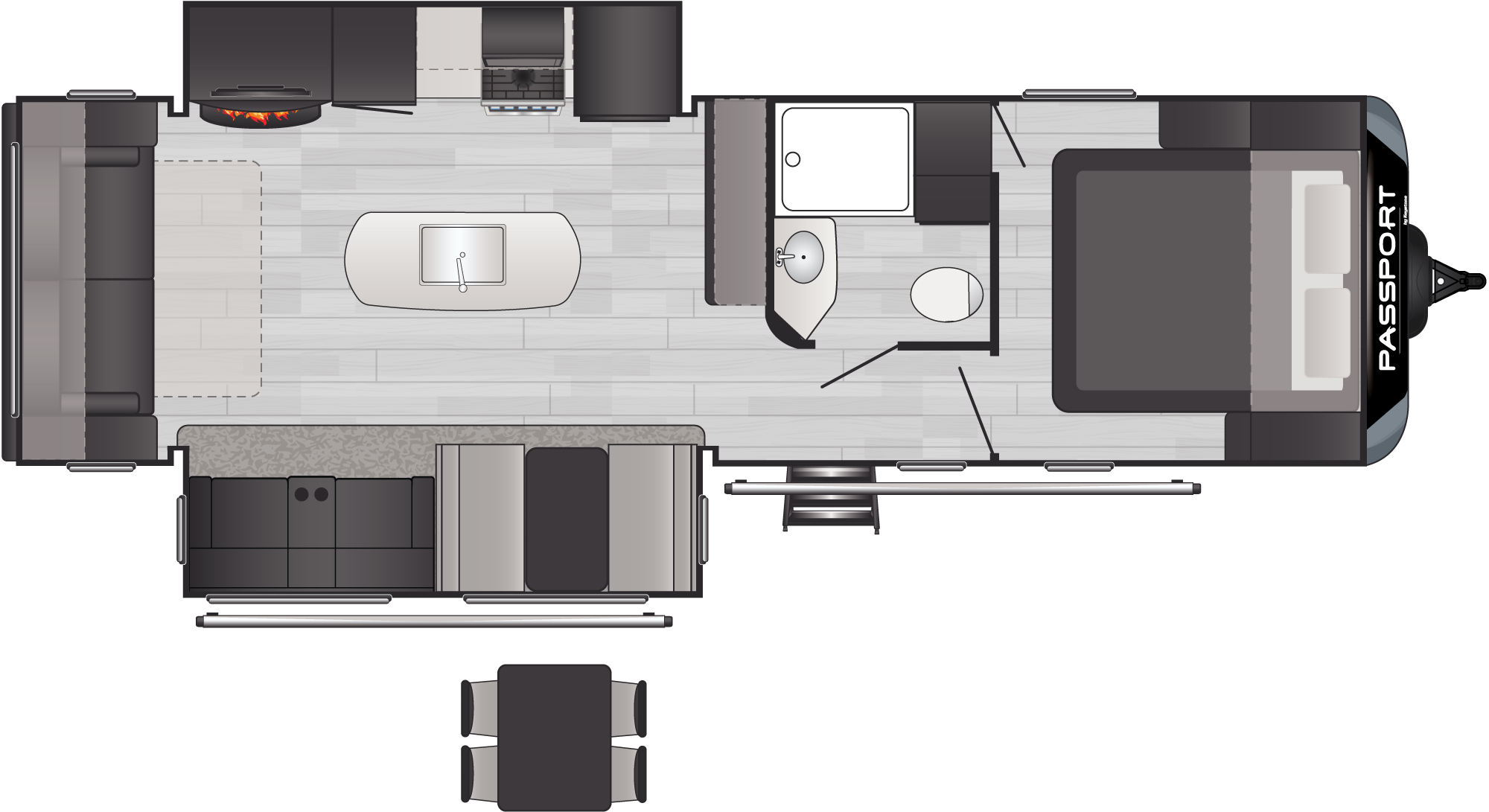 Passport SL Comfort Travel Trailers - Model 2870RL Floorplan - Keystone RV