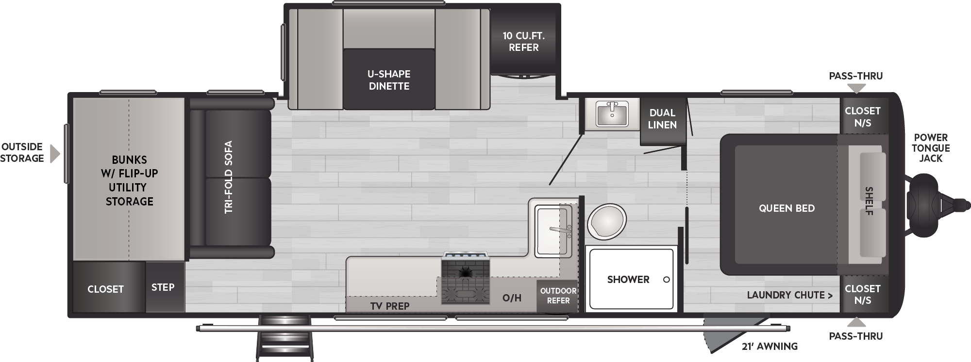 Springdale Comfort Travel Trailers - Model 286BHU Floorplan - Keystone RV