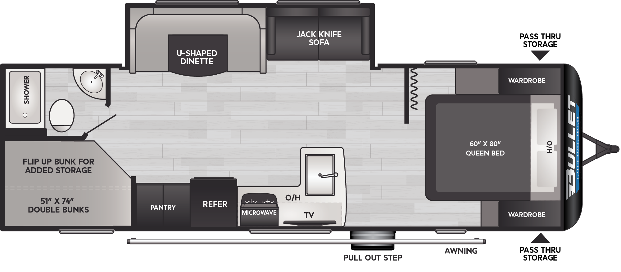 Bullet Classic Travel Trailers Comfort Travel Trailers - Model 2640BHWE ...