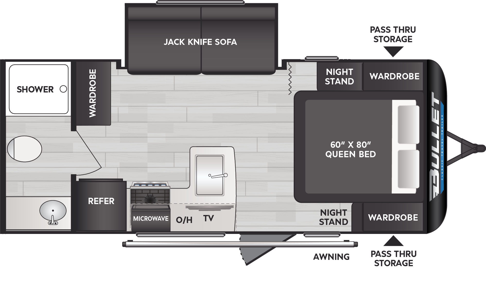 Bullet Classic Travel Trailers Comfort Travel Trailers - Model 1840RB ...