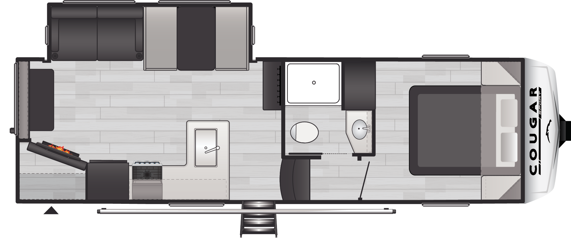 Cougar Sport Comfort Fifth Wheels - Model 2400RE Floorplan - Keystone RV
