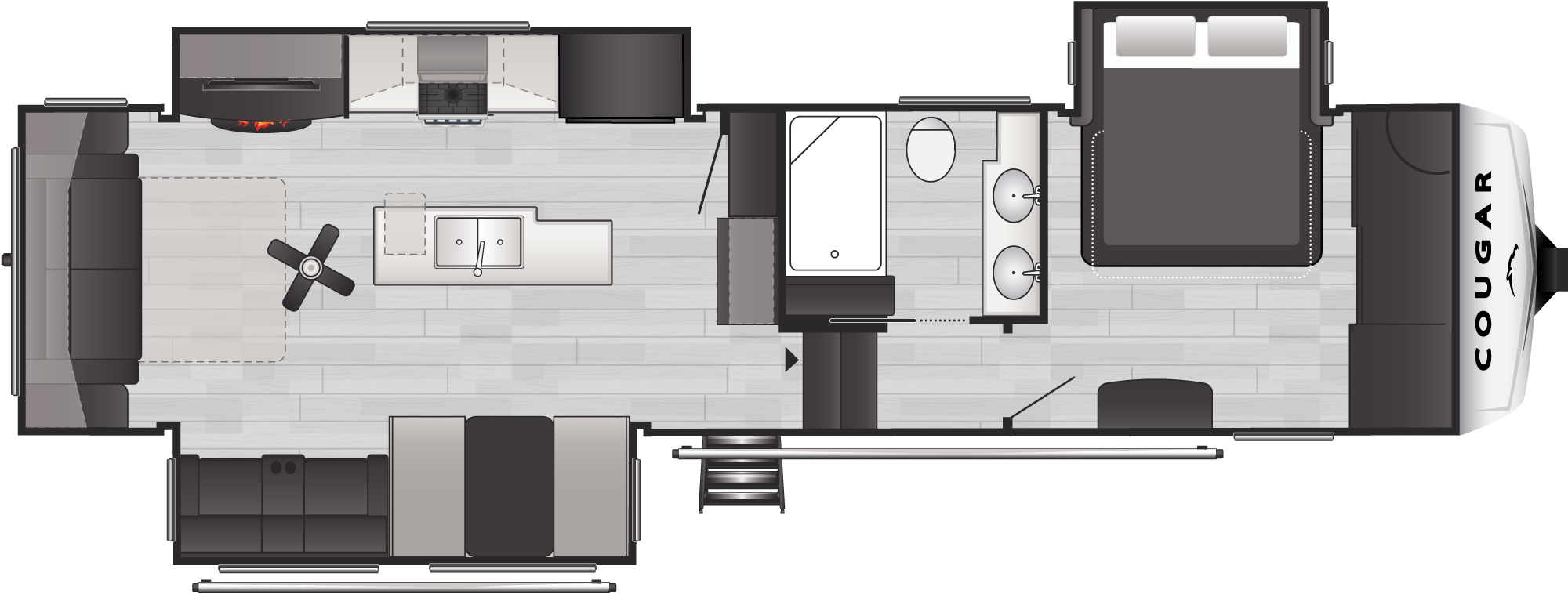 Cougar Premium Fifth Wheels - Model 316RLS Floorplan - Keystone RV