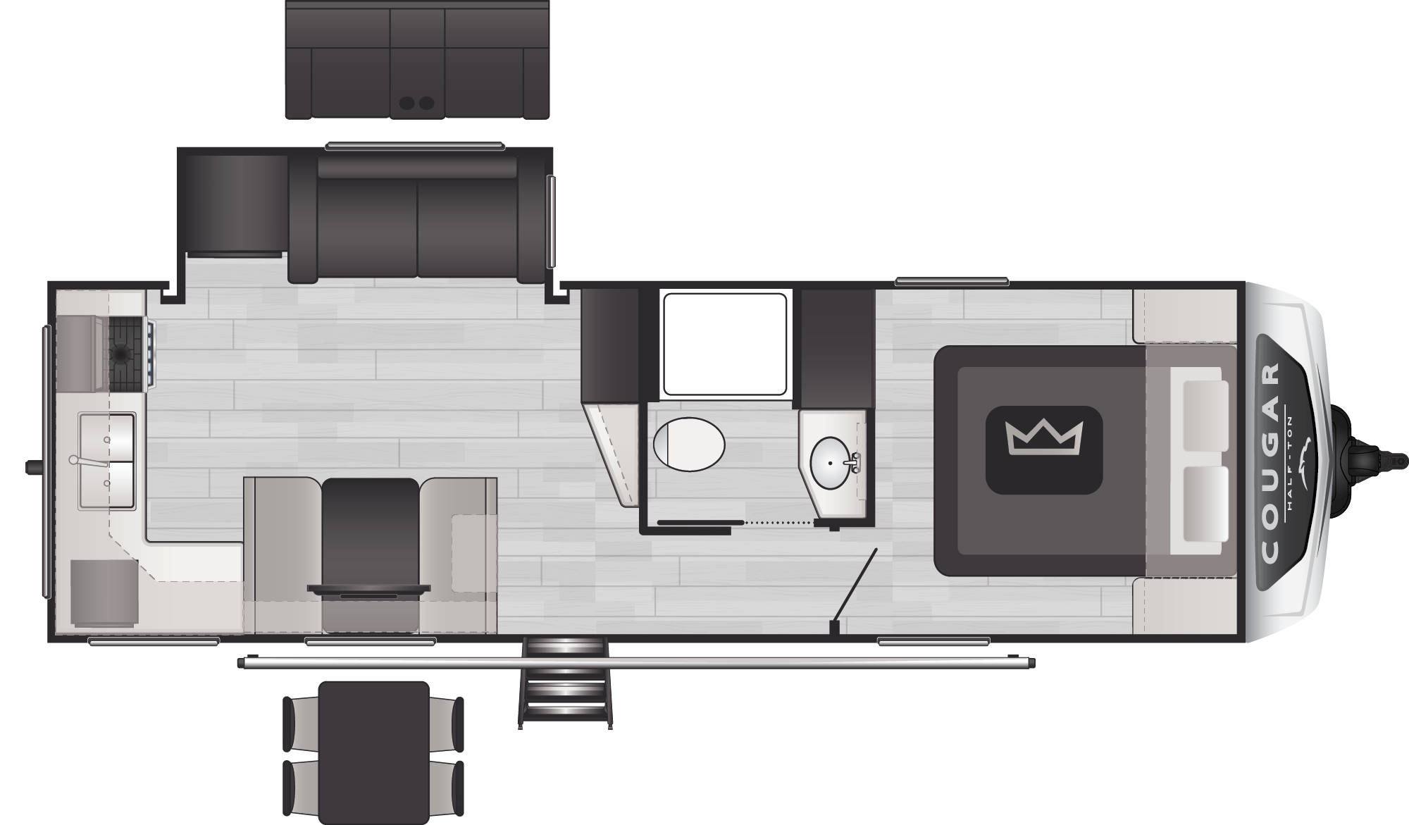 Cougar Half-Ton Luxury Travel Trailers - Model 25MLE Floorplan - Keystone RV
