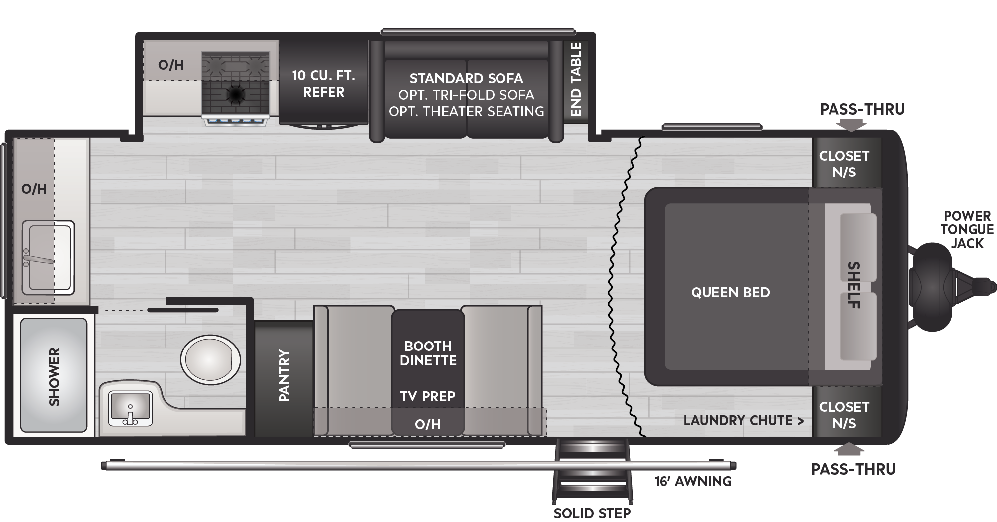 Hideout Comfort Travel Trailers - Model 22MLS Floorplan - Keystone RV