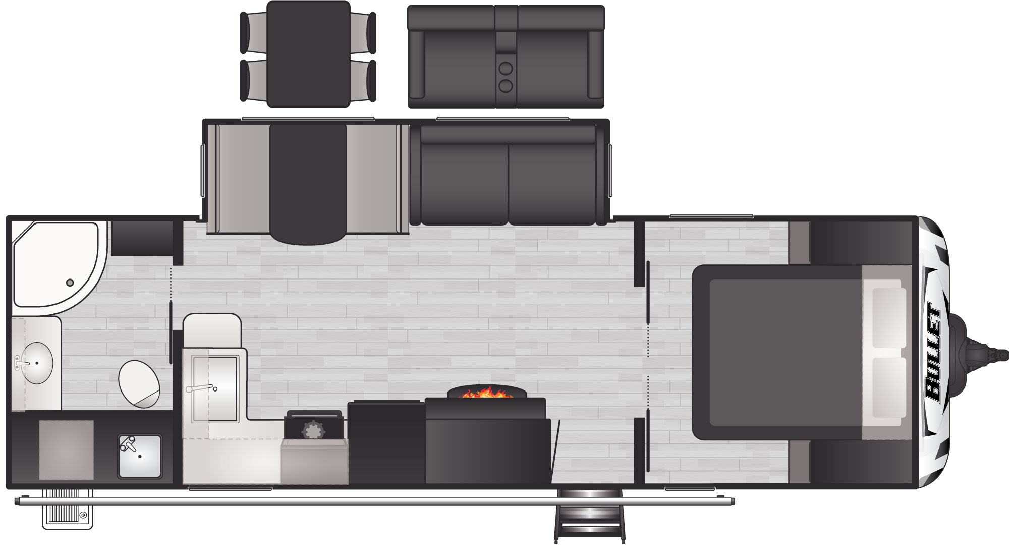 Bullet Crossfire Comfort Travel Trailers - Model 260RBSWE Floorplan ...