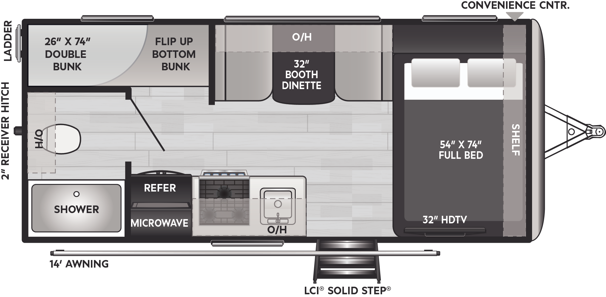 Outback OBX Premium Travel Trailers - Model 17BH Floorplan - Keystone RV