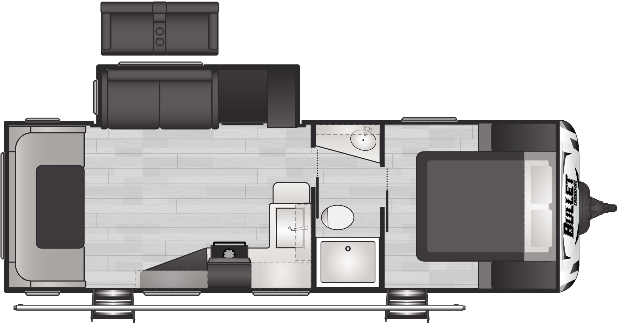 Bullet Crossfire Comfort Travel Trailers - Model 2530RDWE Floorplan ...
