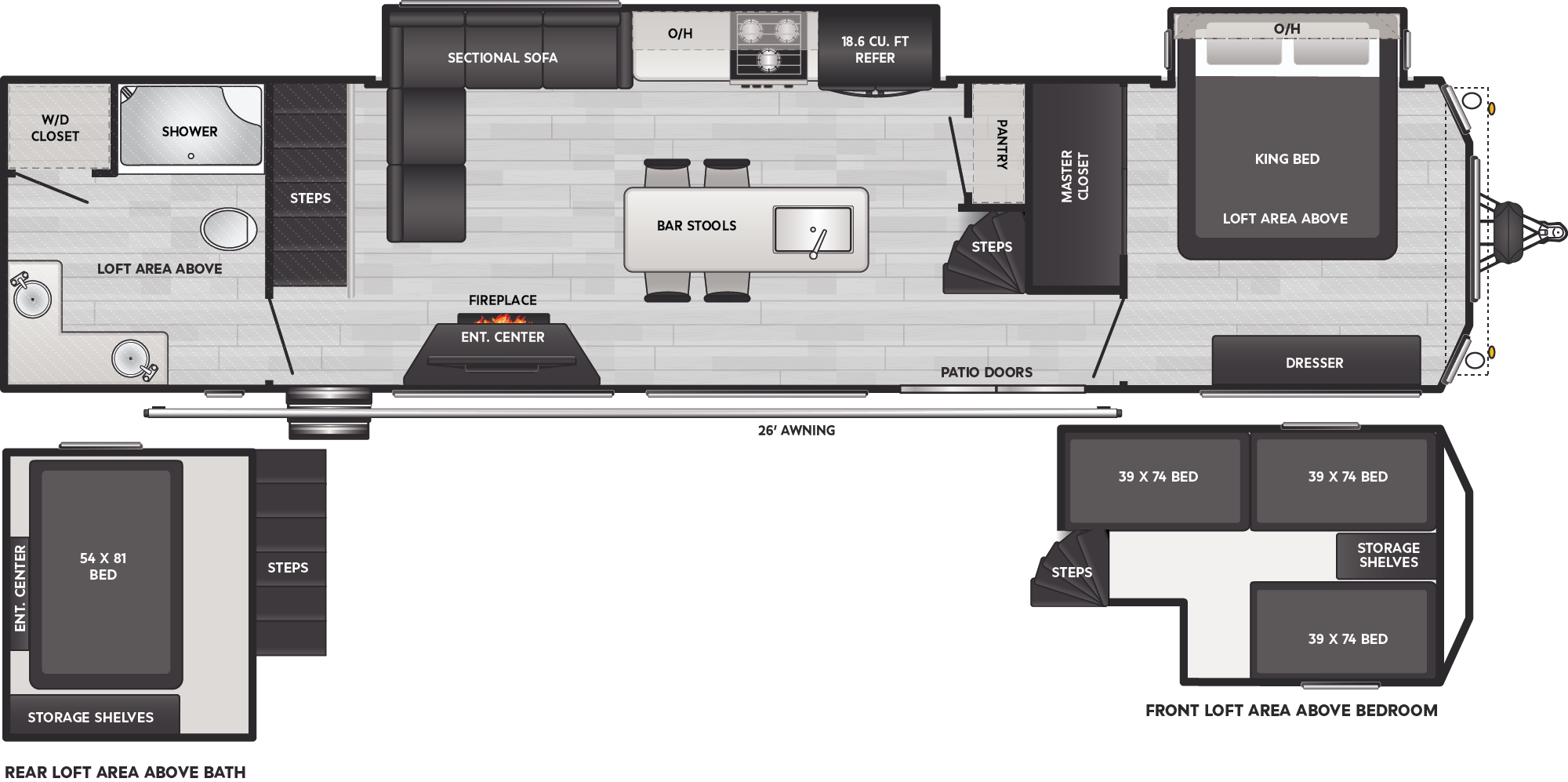 Residence Destination Travel Trailers - Model 401CLDL Floorplan ...