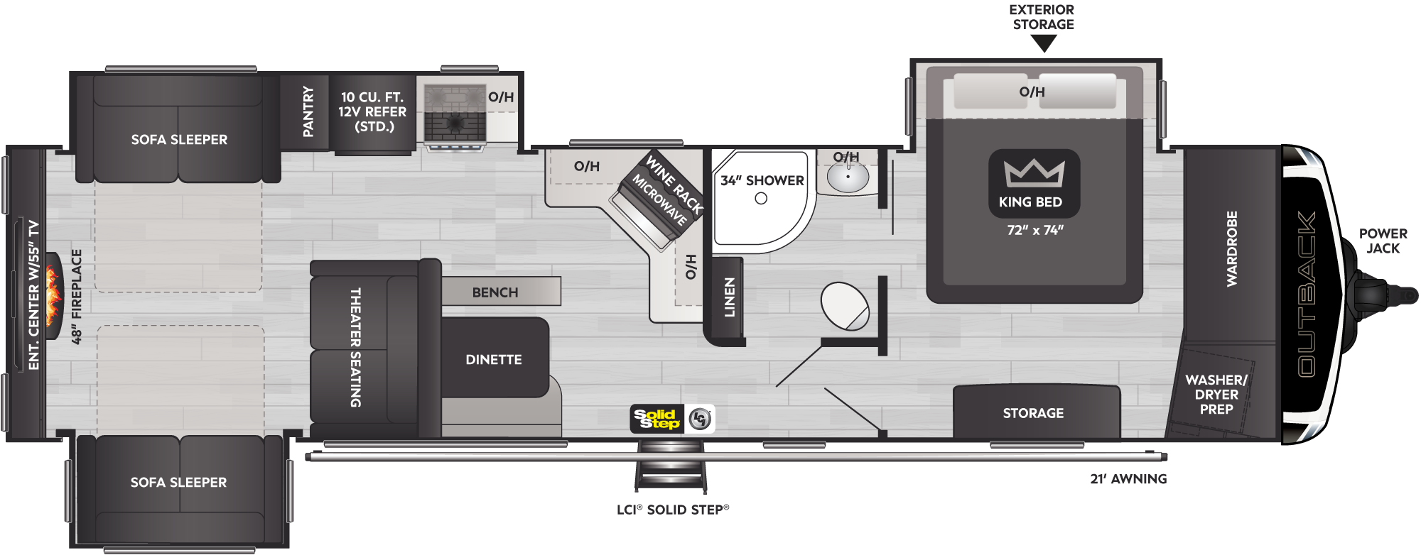 Outback Luxury Travel Trailers - Model 341RD Floorplan - Keystone RV