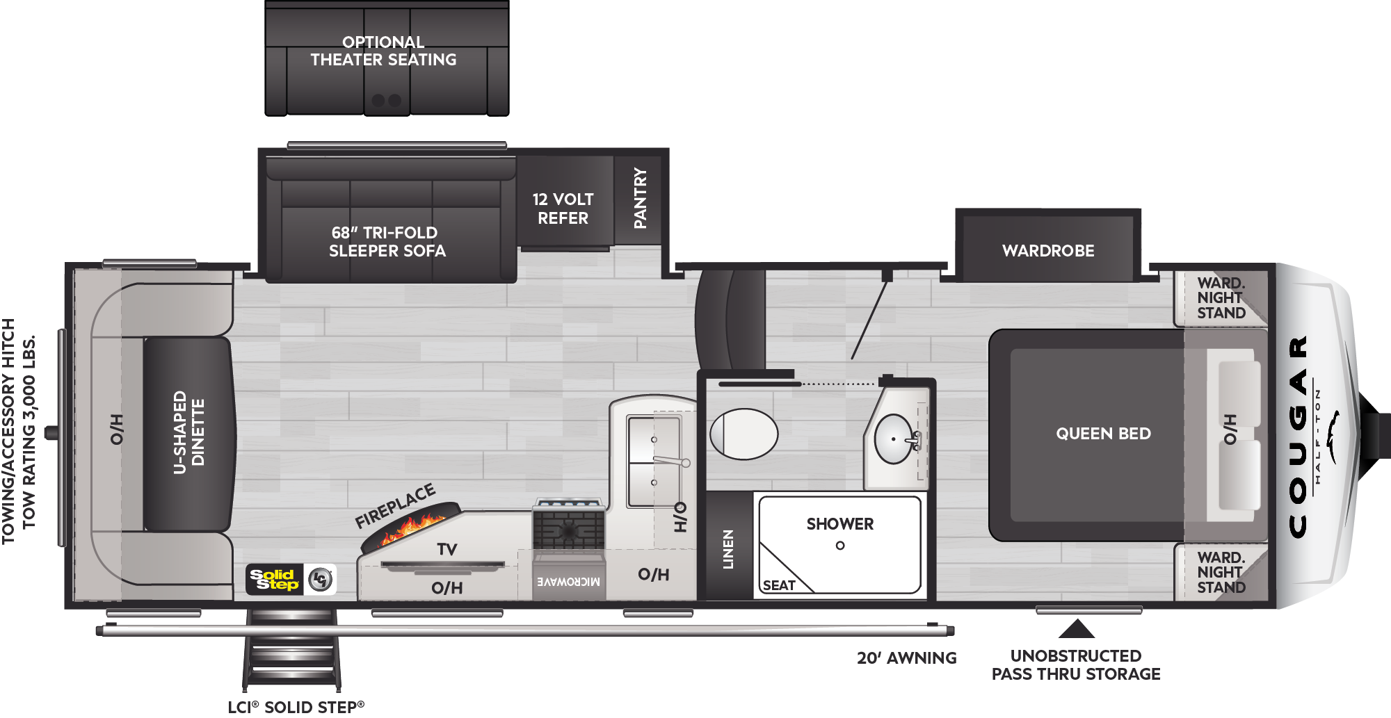 Cougar Half-Ton Premium Fifth Wheels - Model 24RDS Floorplan - Keystone RV