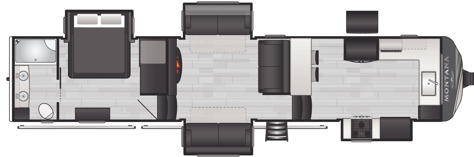 Montana Luxury Fifth Wheels - Model 3795FK Floorplan - Keystone RV