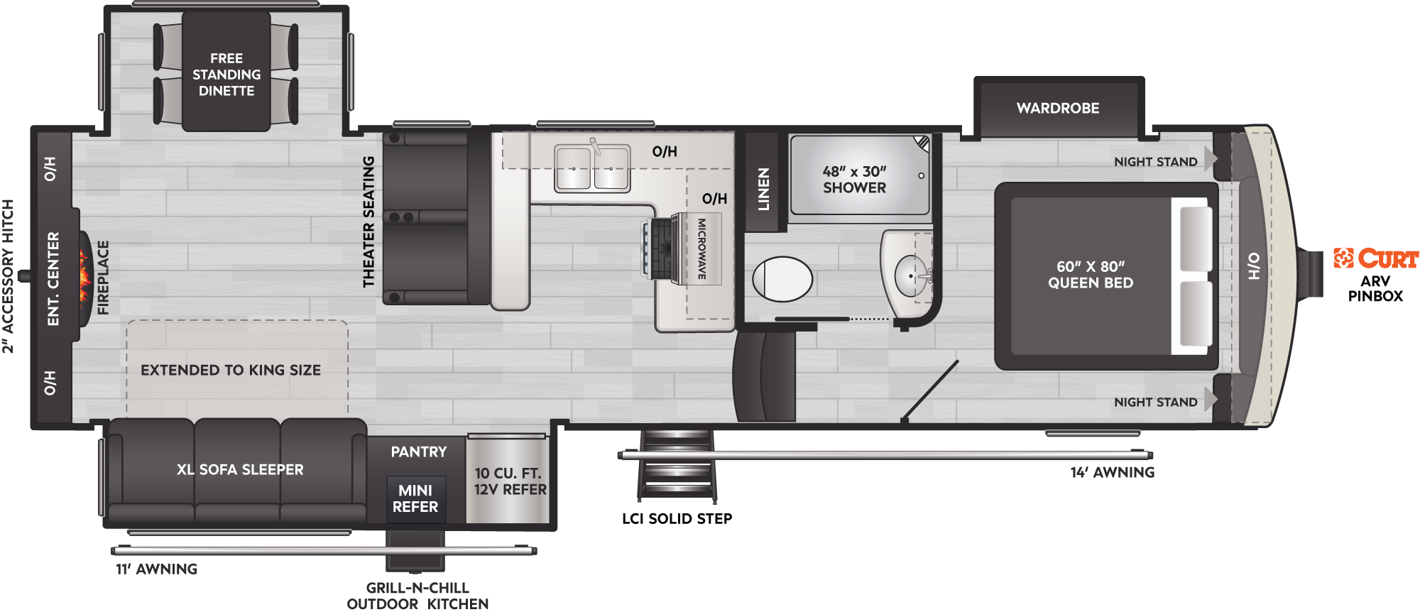 Arcadia Super Lite Premium Fifth Wheels - Model 294SLRD Floorplan ...