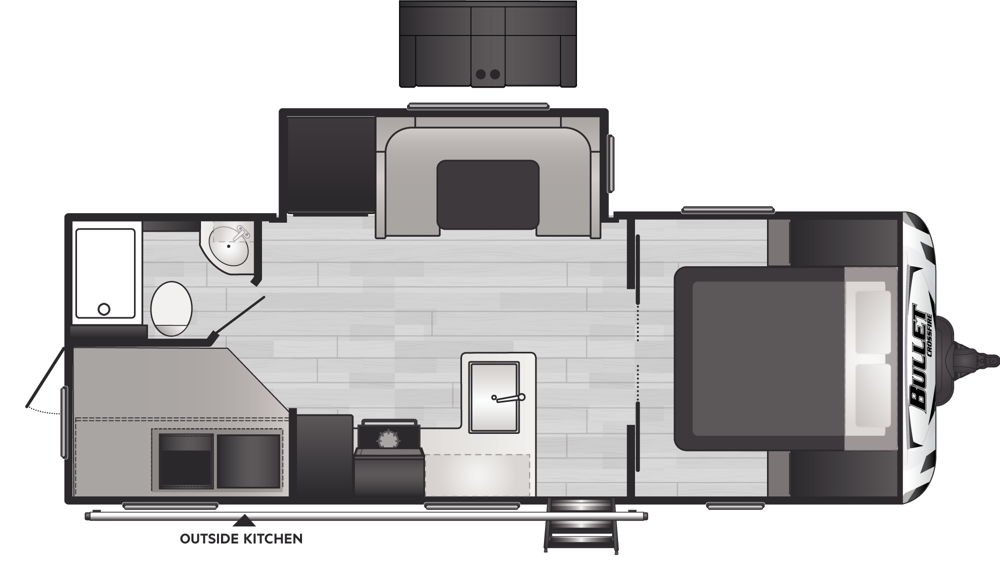 Bullet Crossfire Comfort Travel Trailers - Model 2290BHWE Floorplan ...