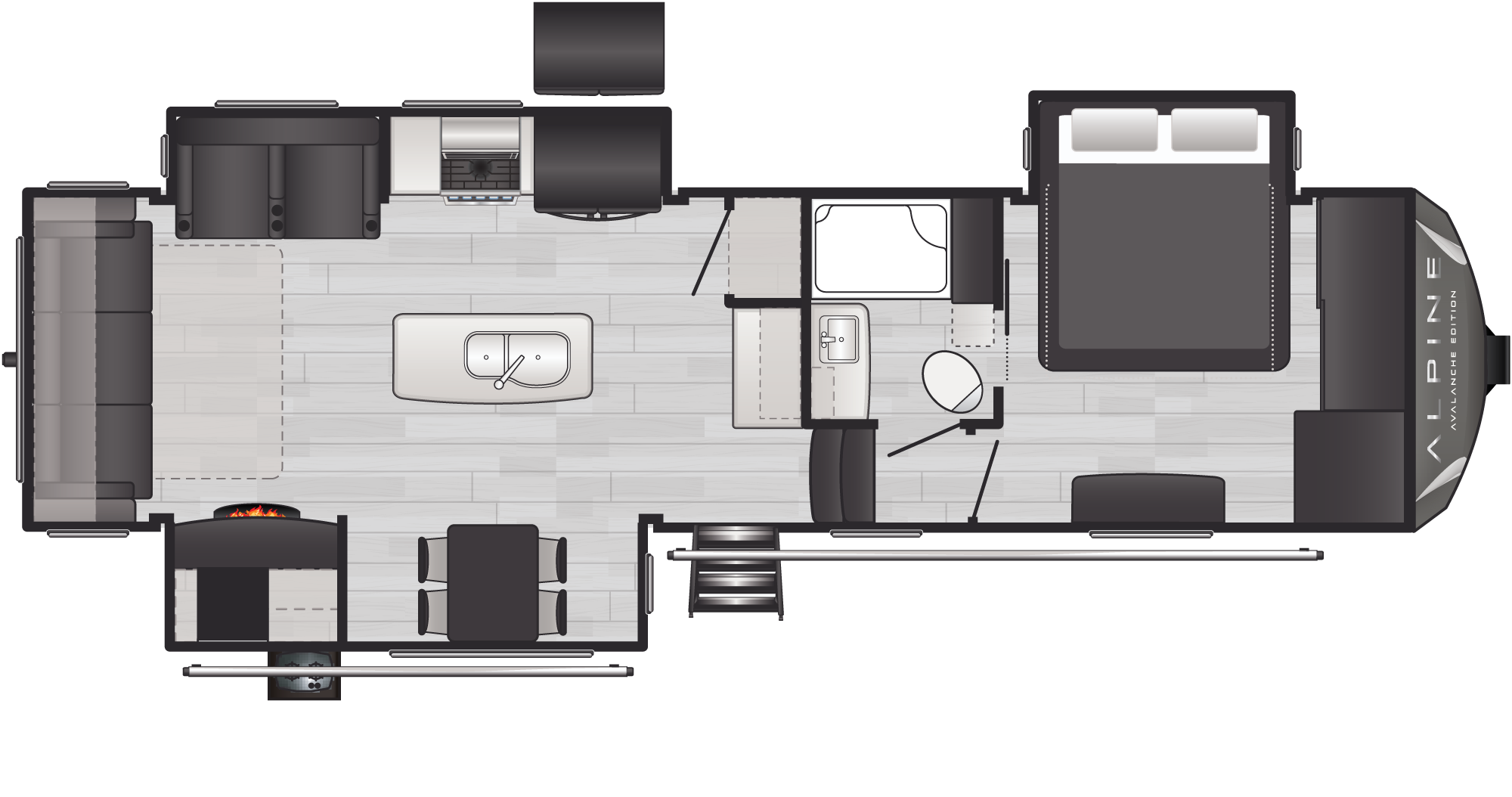 Alpine Avalanche Edition Luxury Fifth Wheels - Model 302RS Floorplan ...