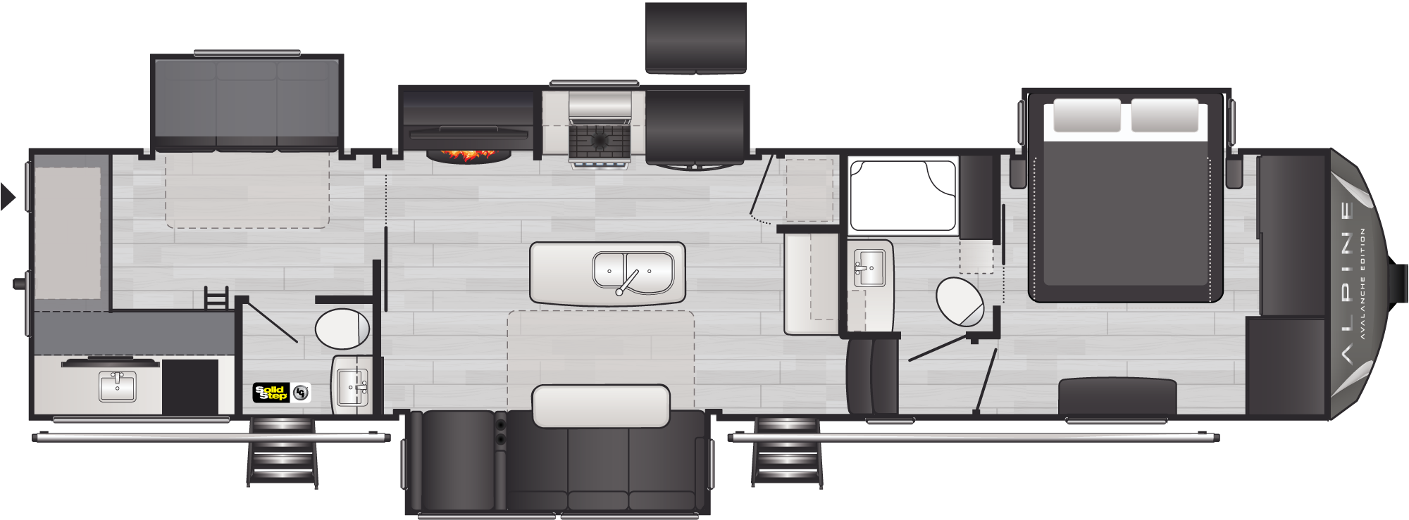Alpine Avalanche Edition Luxury Fifth Wheels - Model 378BH Floorplan ...