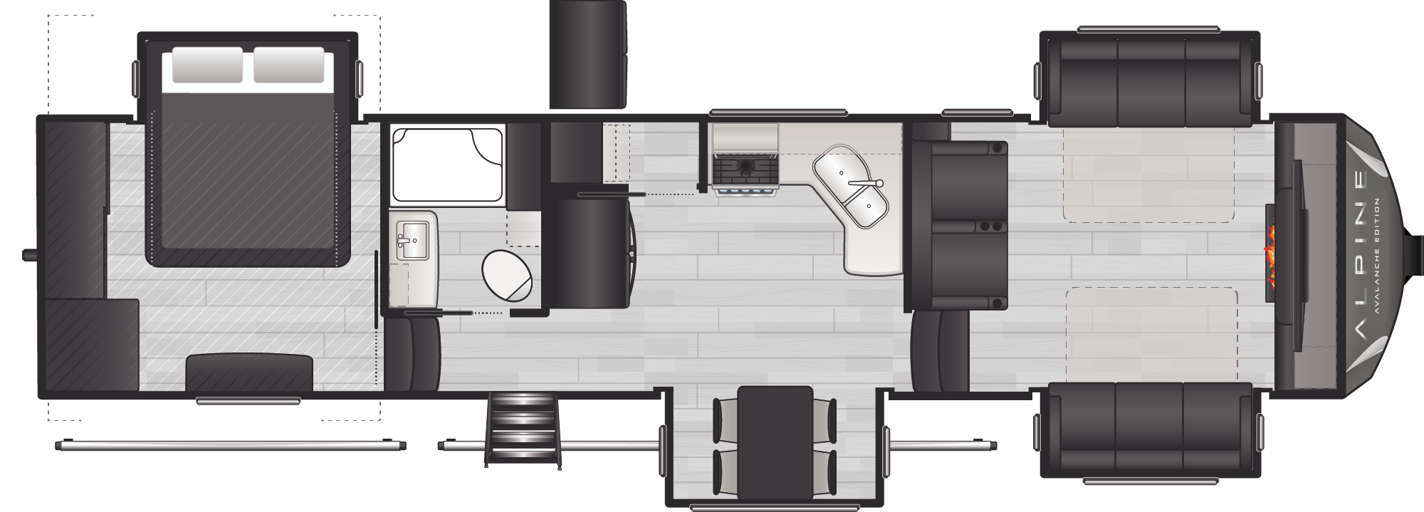 Alpine Avalanche Edition Luxury Fifth Wheels - Model 346FL Floorplan ...