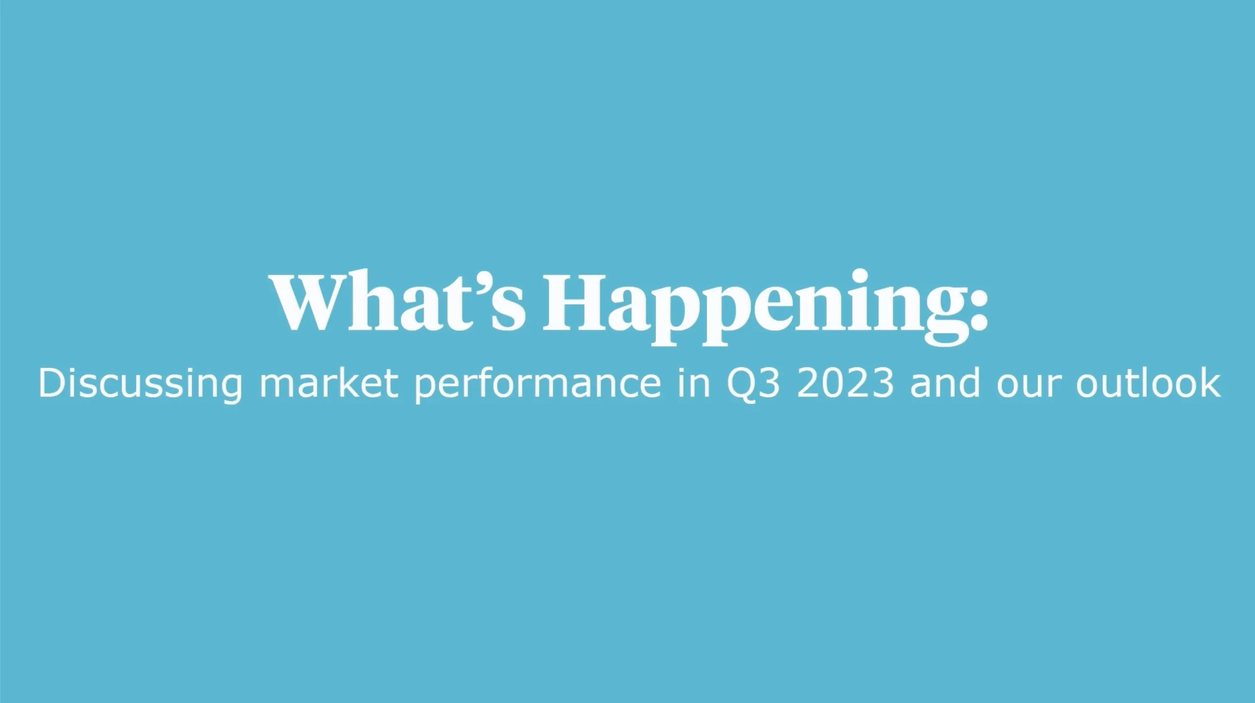 What's Happening: Q3 2023 | Kinsted