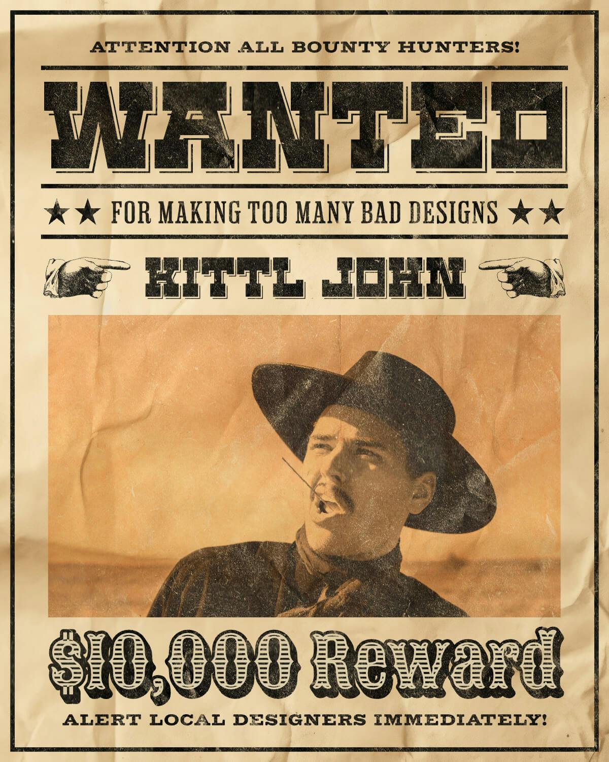 Old Western Wanted Poster Template