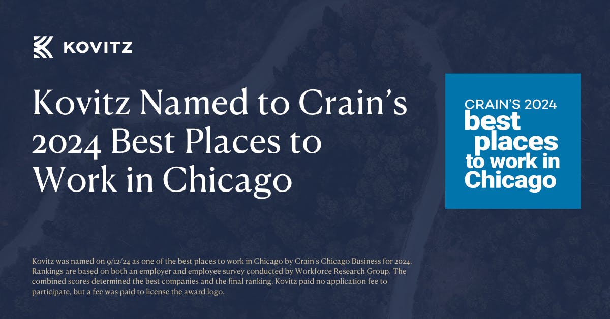 Press | Kovitz Named to Crain's 2024 Best Places to Work in Chicago